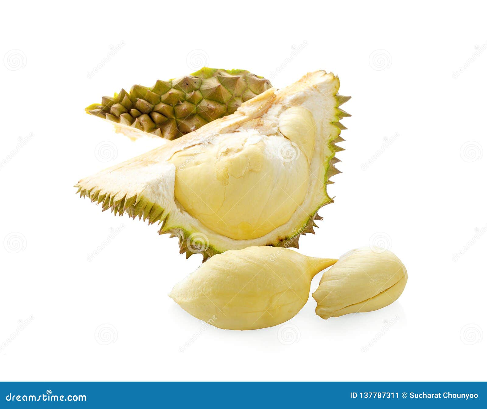 Durian Isolated on White with Clipping Path Stock Image - Image of ...