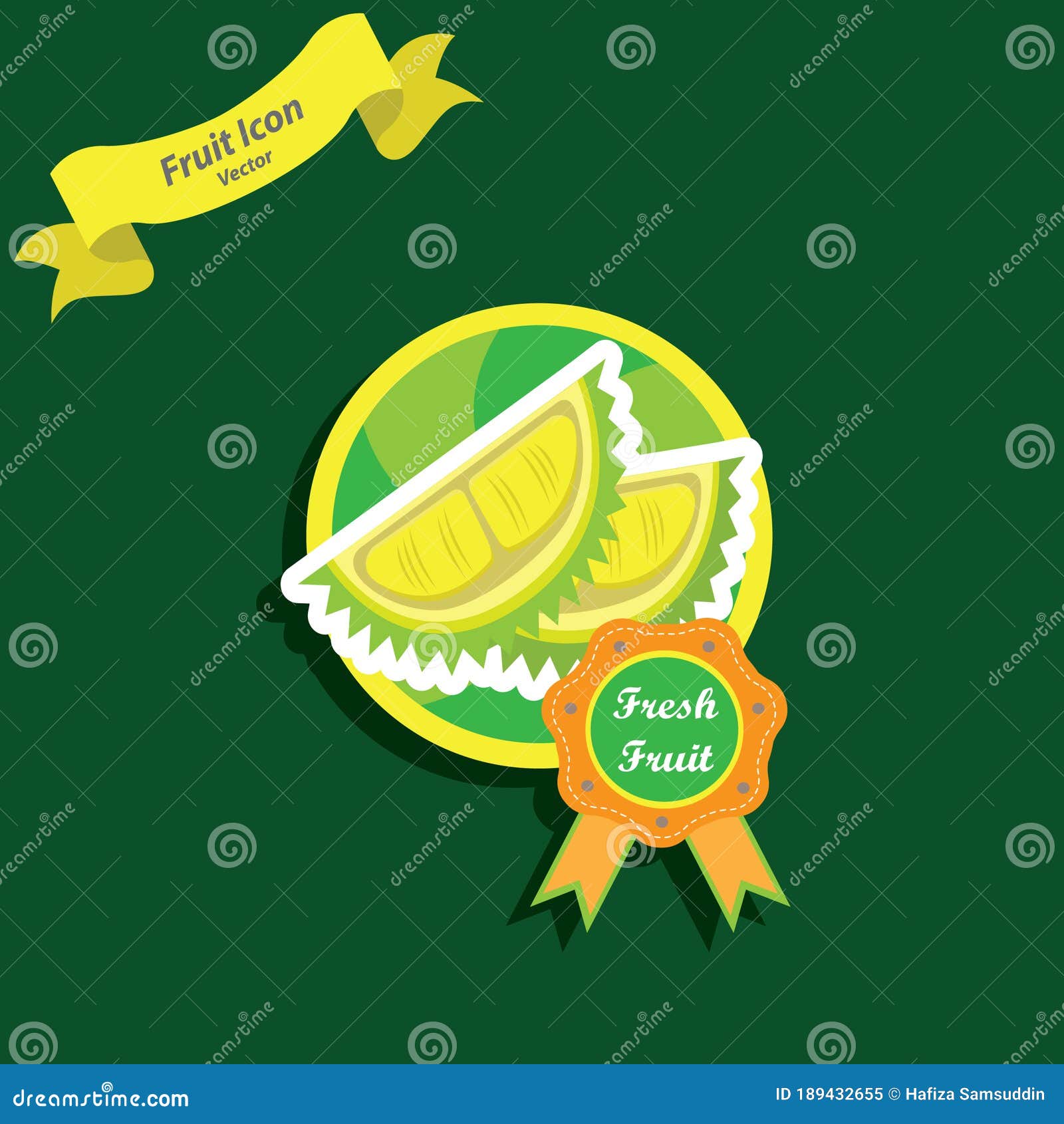 Durian Label. Vector Illustration Decorative Design Stock Vector ...
