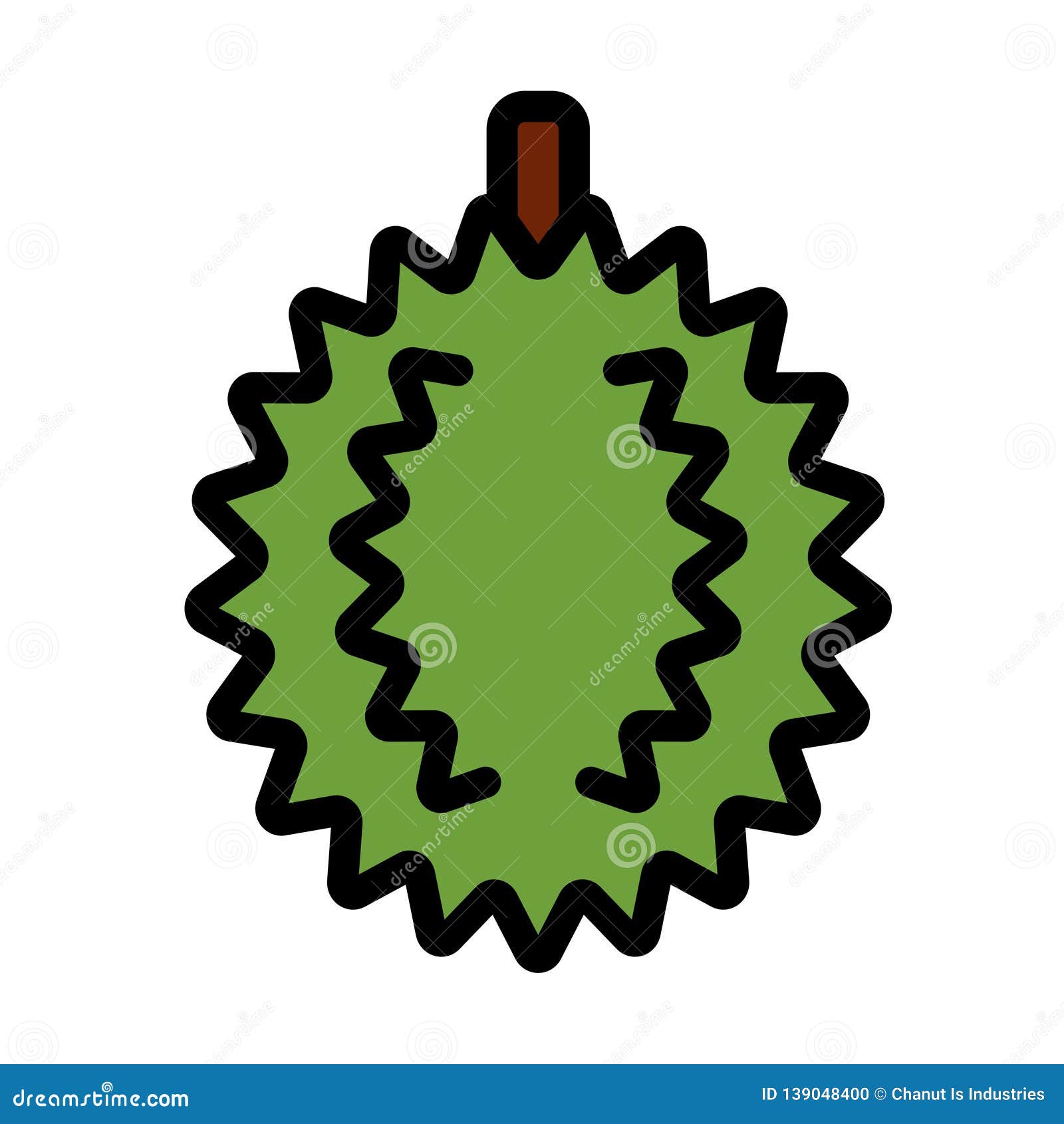 Durian LineColor Illustration Stock Vector - Illustration of asian ...