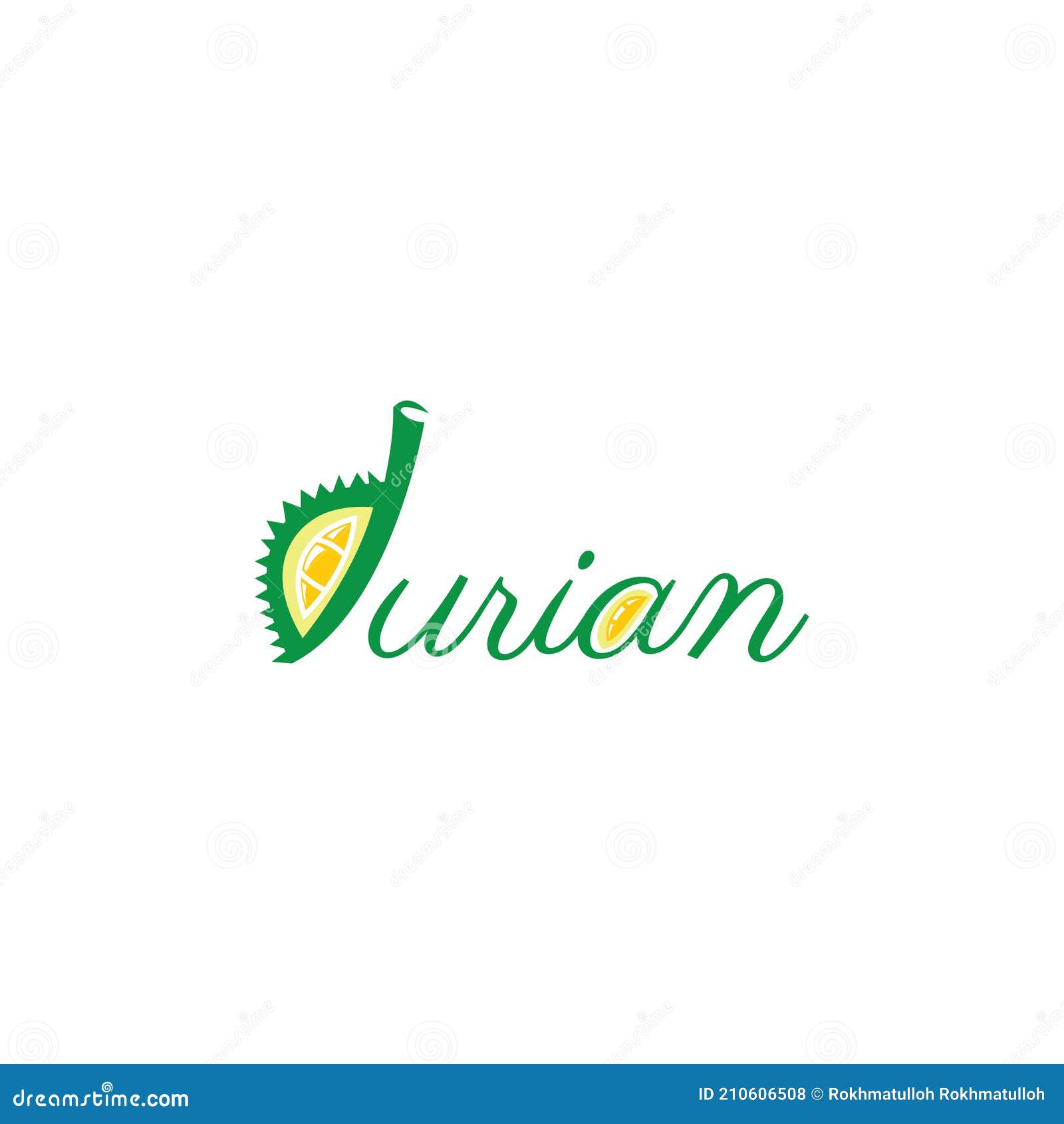 Durian Logo Writing Fruit Vector Illustration Design Stock Vector ...