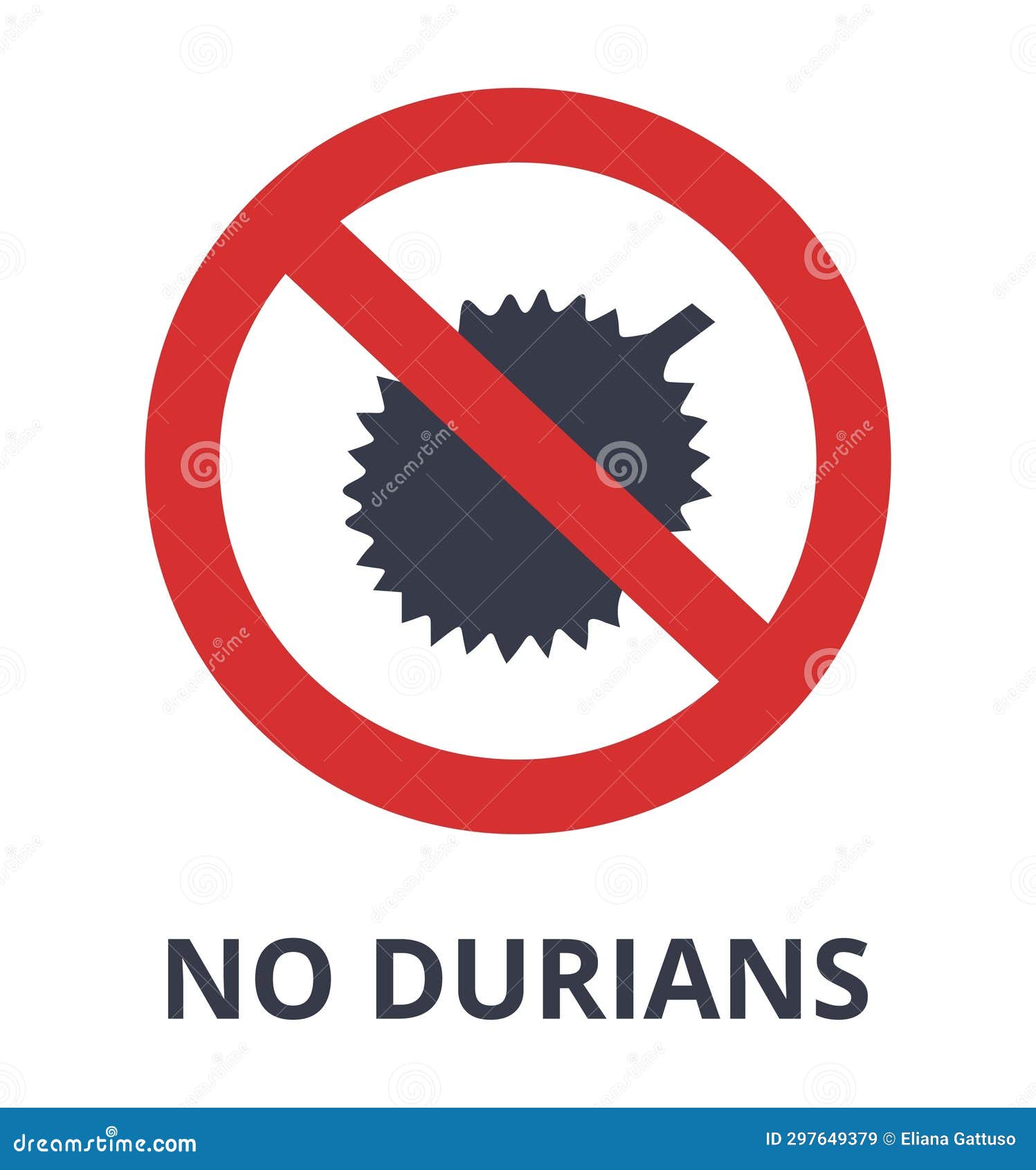 Durian Prohibition Sign stock illustration. Illustration of attention ...