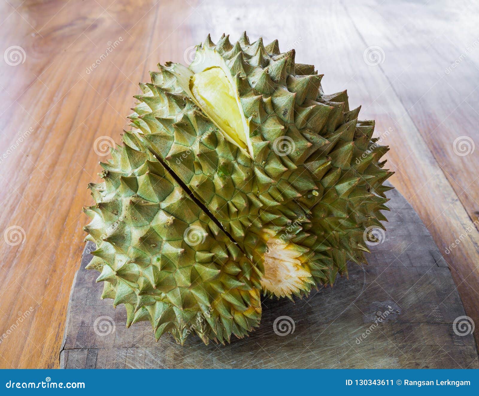 Durian on the table stock image. Image of peel, thai - 130343611