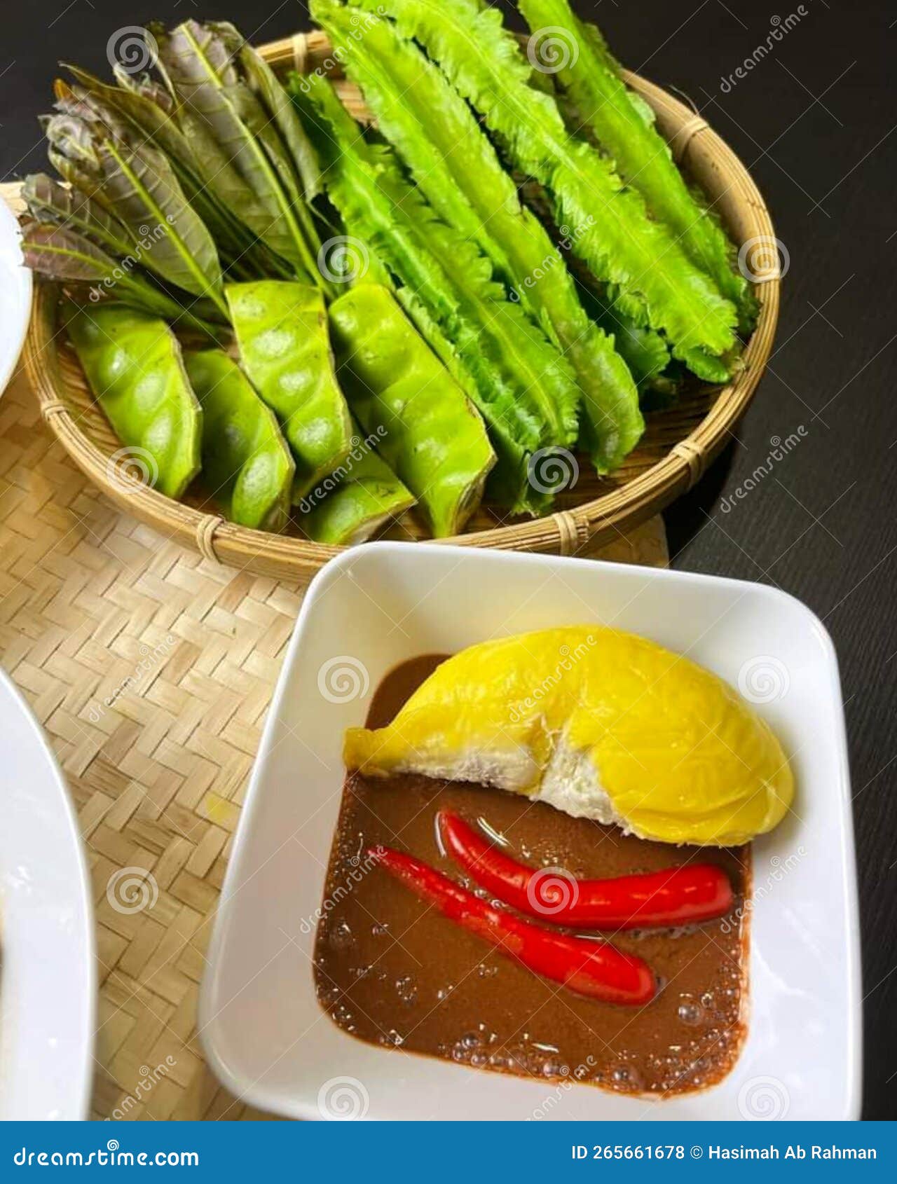 Durian and Side Dishes are the Number One Appetizer in Malaysia. Stock ...