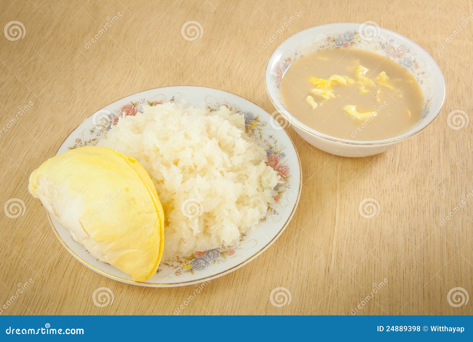 Durian With Sticky Rice Pulut Durian Royalty-Free Stock Photography ...