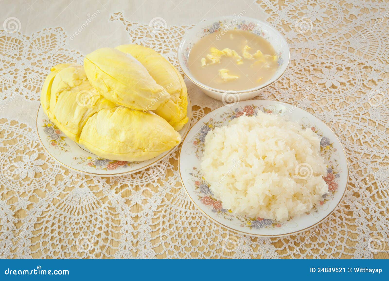 Durian sticky rice stock image. Image of spikes, exotic - 24889521