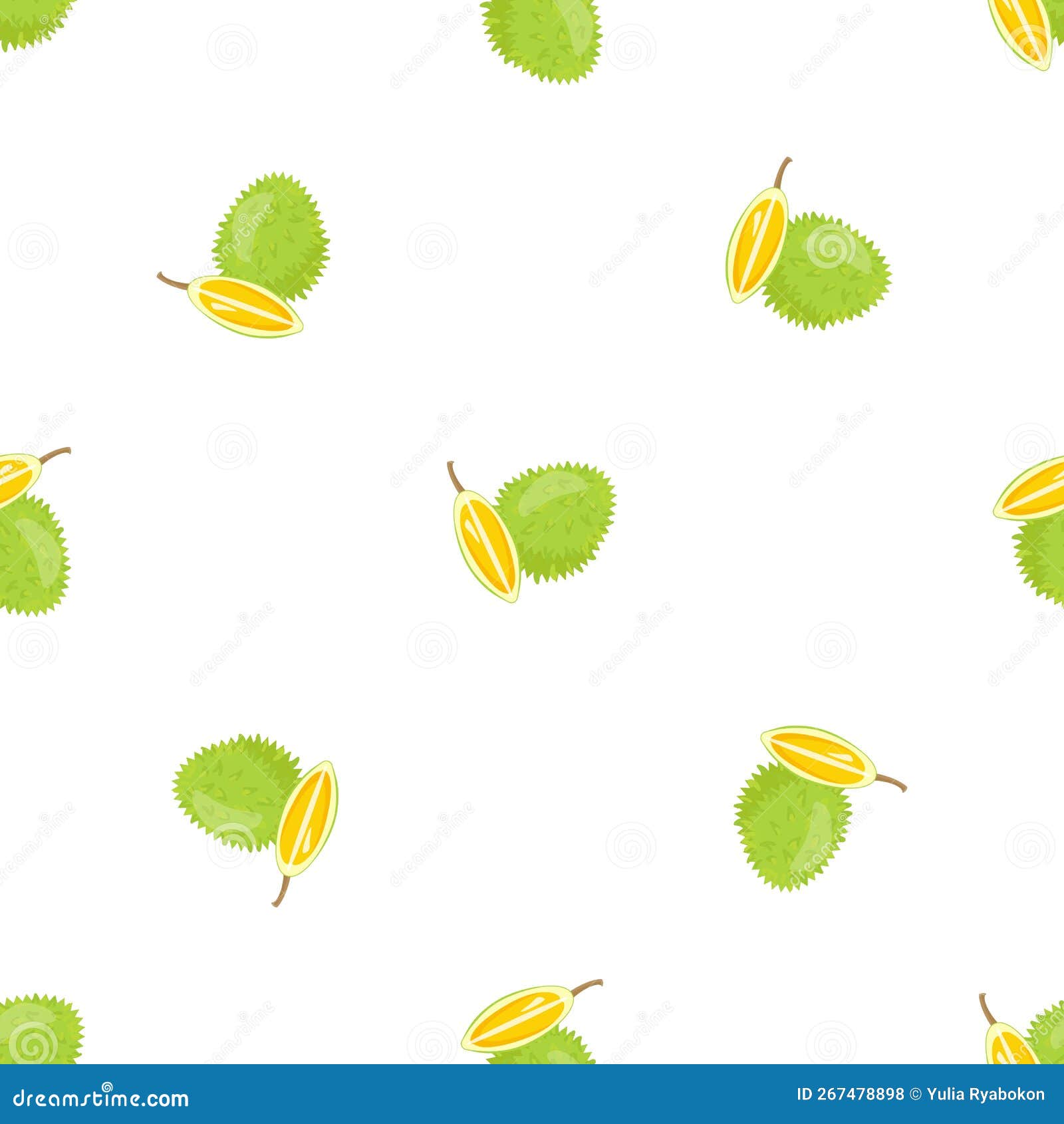 Durian Tropical Pattern Seamless Vector Stock Vector - Illustration of ...