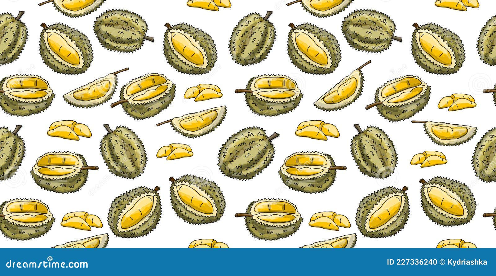 Durians, Seamless Pattern Background for Your Design Stock Vector ...