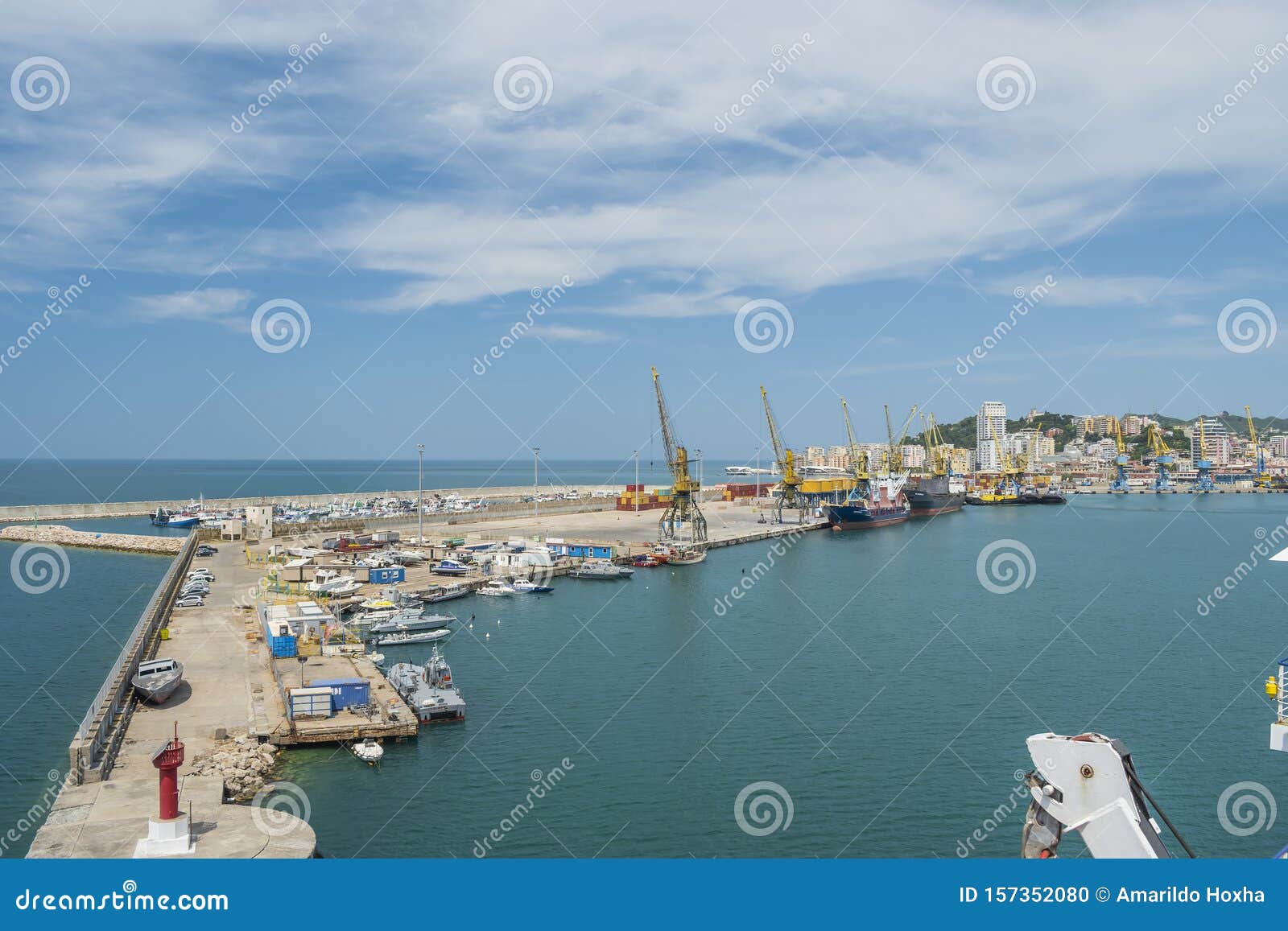View of Durres Port editorial image. Image of cruise - 157352080