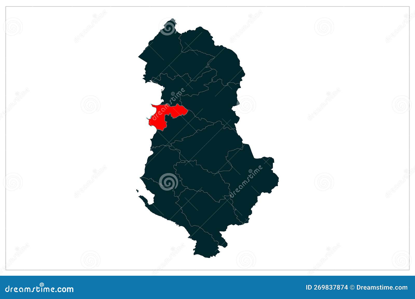 Durres Map Illustration on White Background Stock Illustration ...