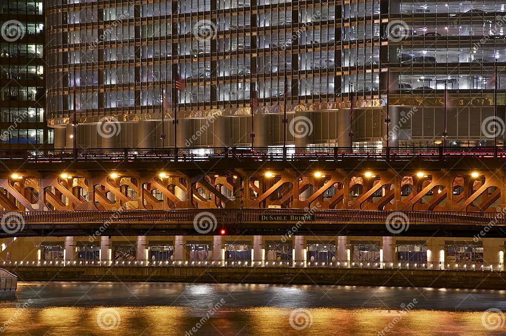 DuSable Bridge in Chicago stock photo. Image of metal - 28670596