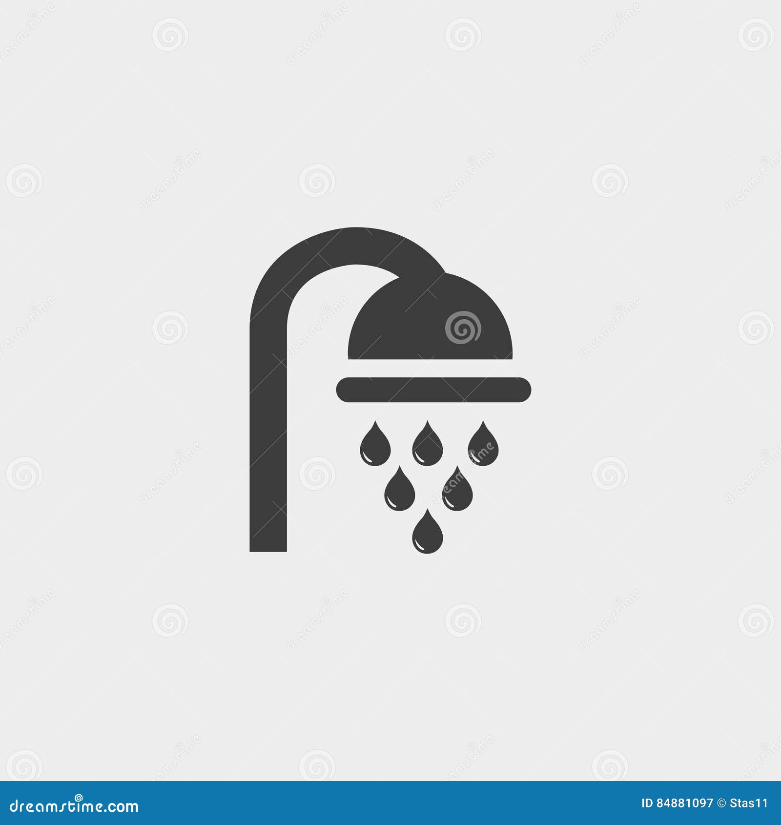 Duschen Sie Ikone in Einem Flachen Design in Der Schwarzen Farbe ...