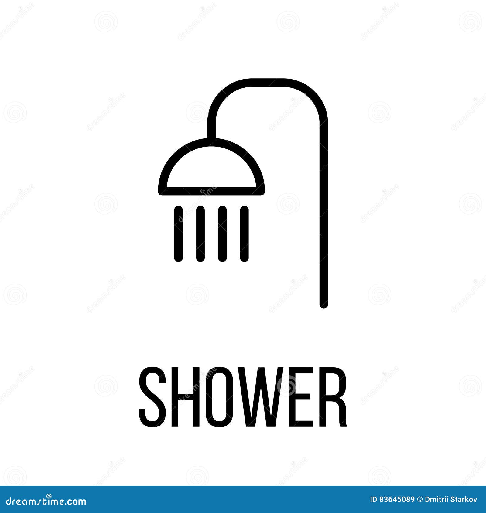 Duschen Sie Ikone Oder Logo in Der Modernen Linie Art Vektor Abbildung ...