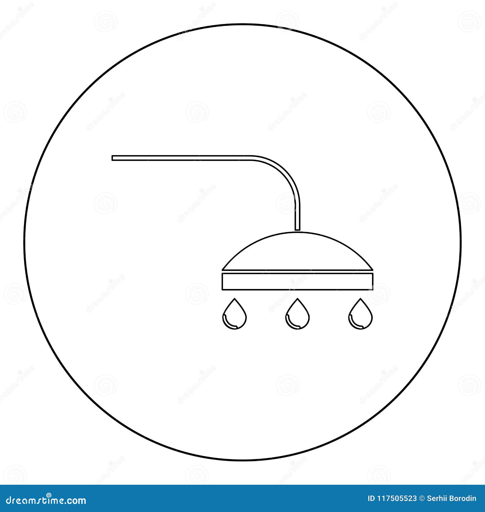 Duschen Sie Schwarze Farbe Der Ikone Im Kreis Oder Rund Vektor ...