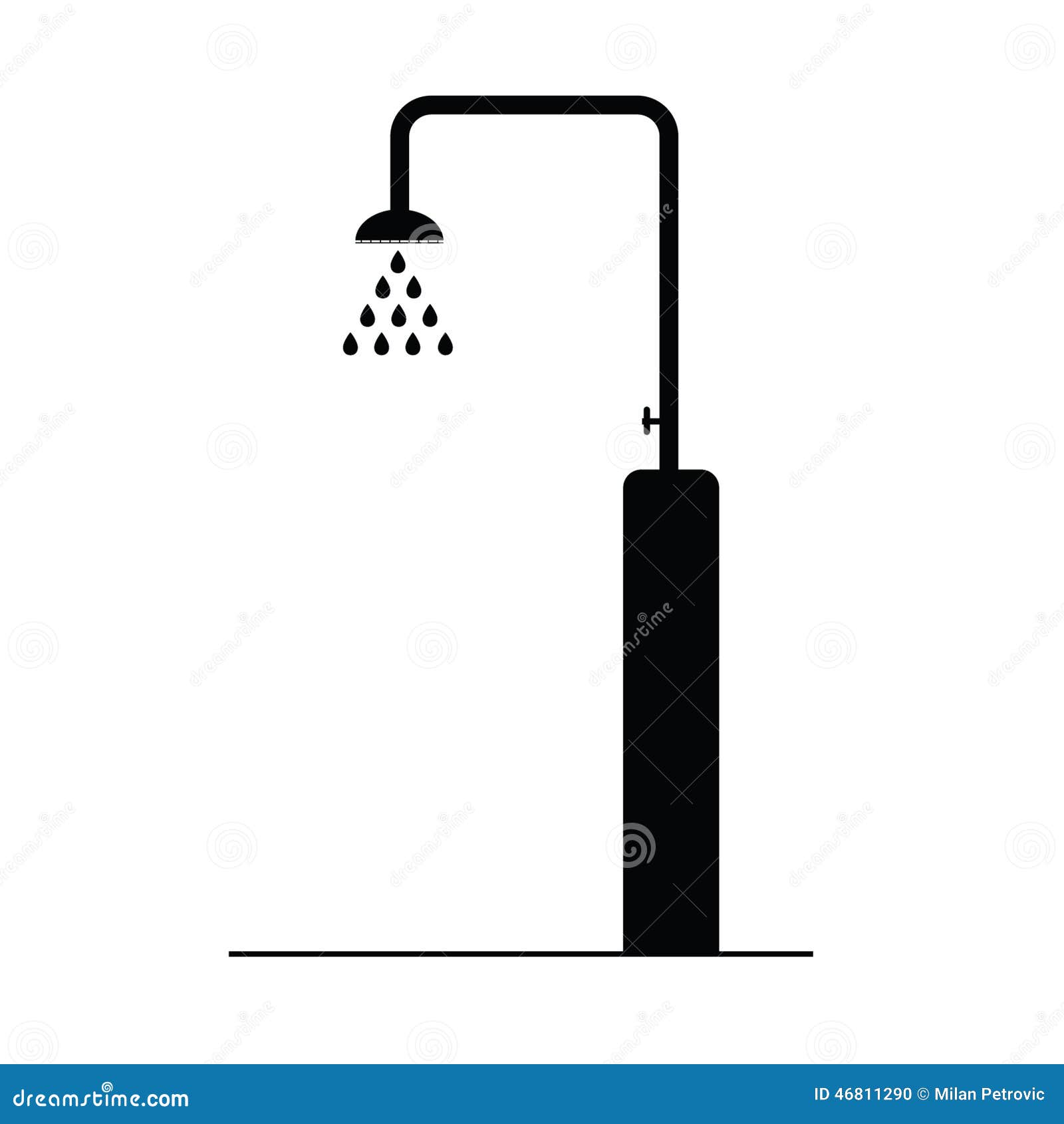 Duschschwarze Ikonen-Vektorillustration Vektor Abbildung - Illustration ...