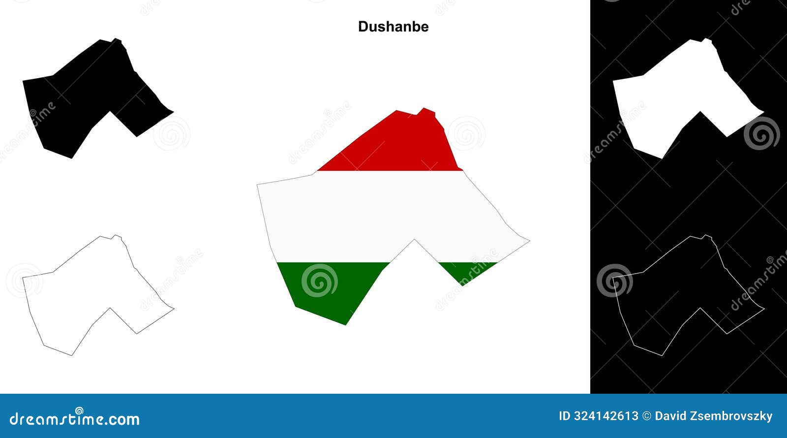 Dushanbe outline map stock illustration. Illustration of tadzhikistan ...