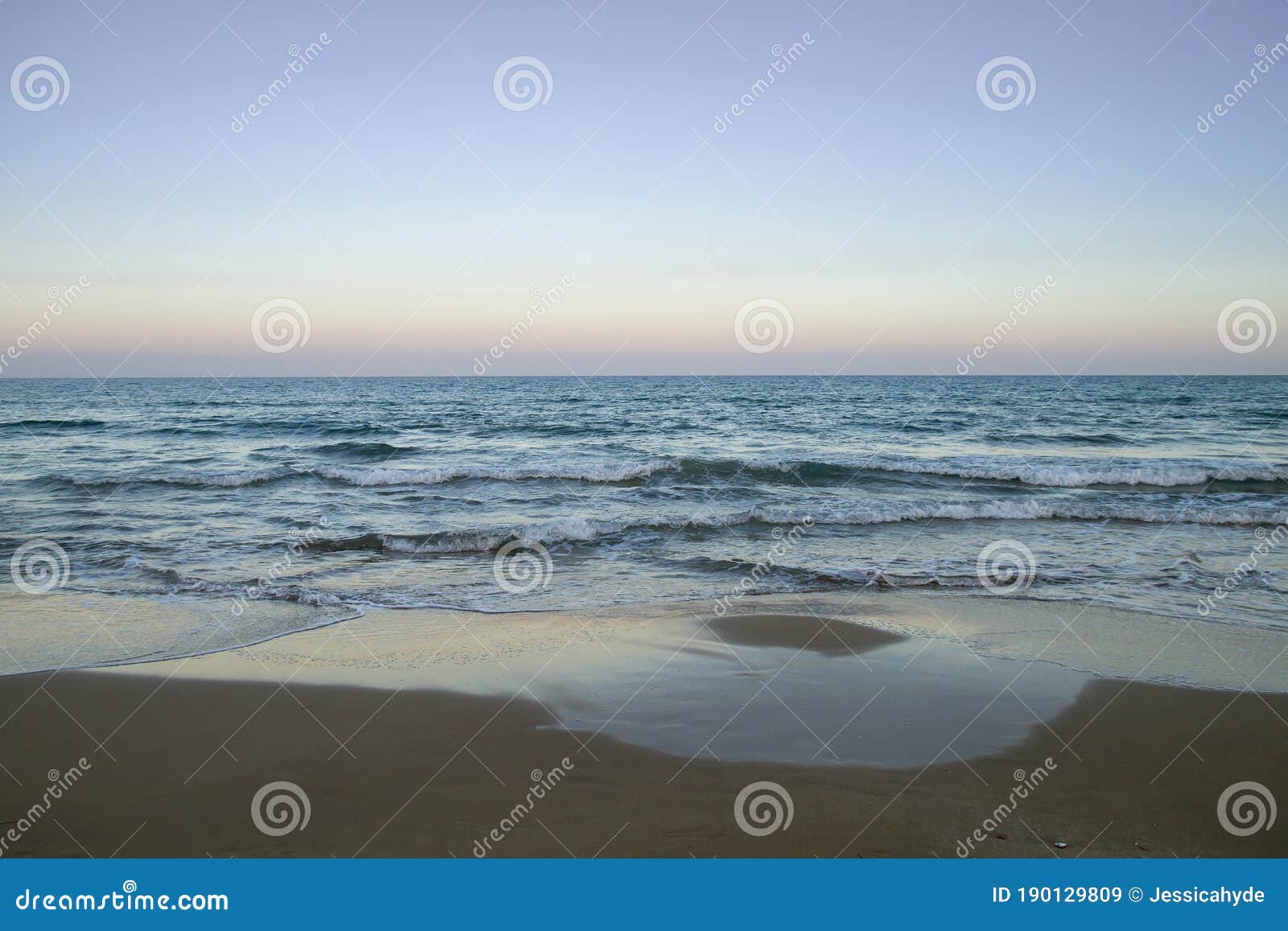 Dusk in a beach stock image. Image of pink, gradient - 190129809