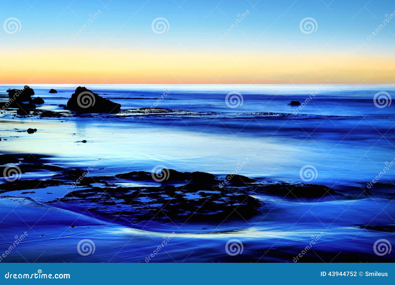 Dusk at the blue sea stock photo. Image of outdoor, sunrise - 43944752