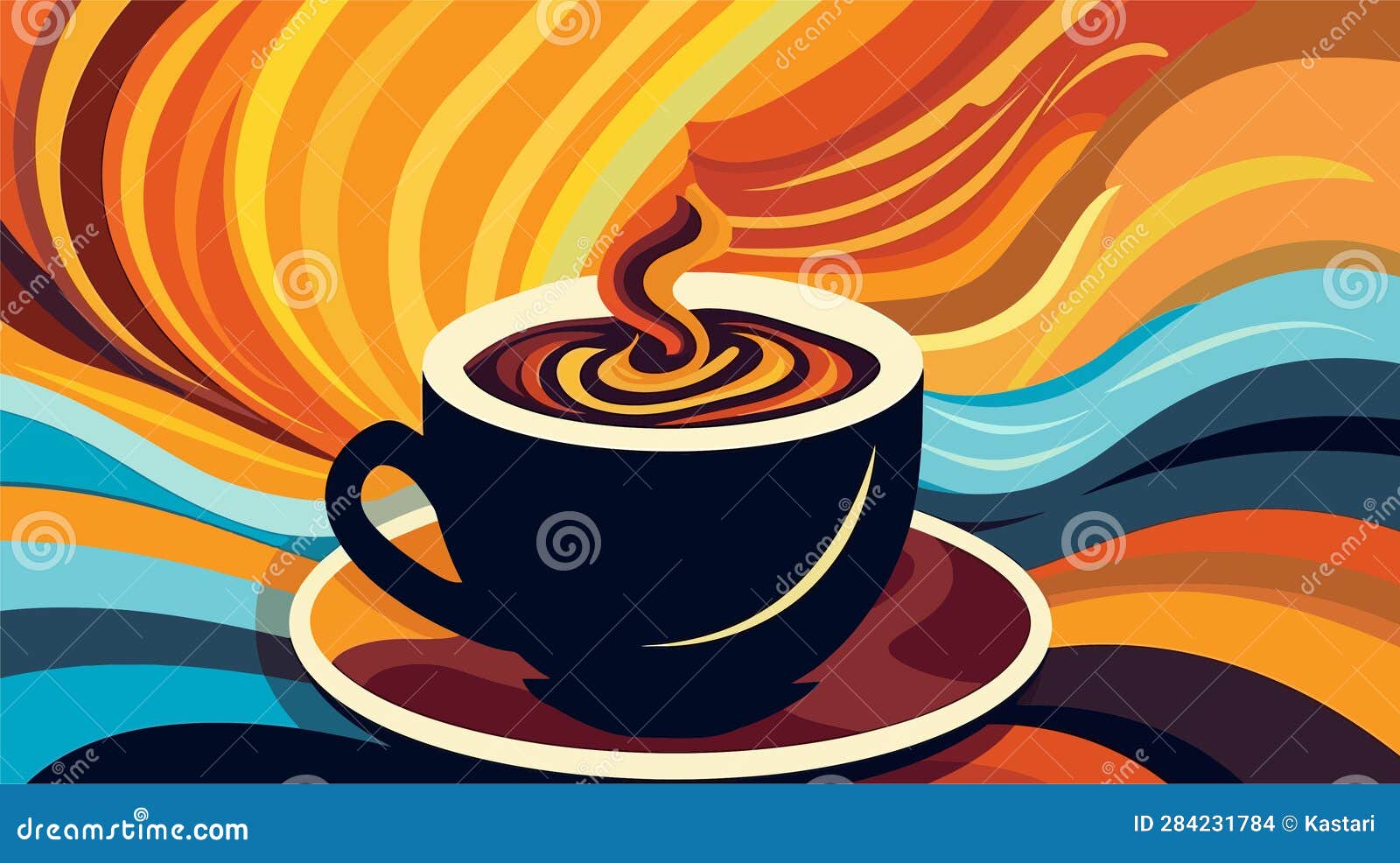 Vector Illustration, Dusk Coffee, Drinking Places Clipart Stock Vector ...