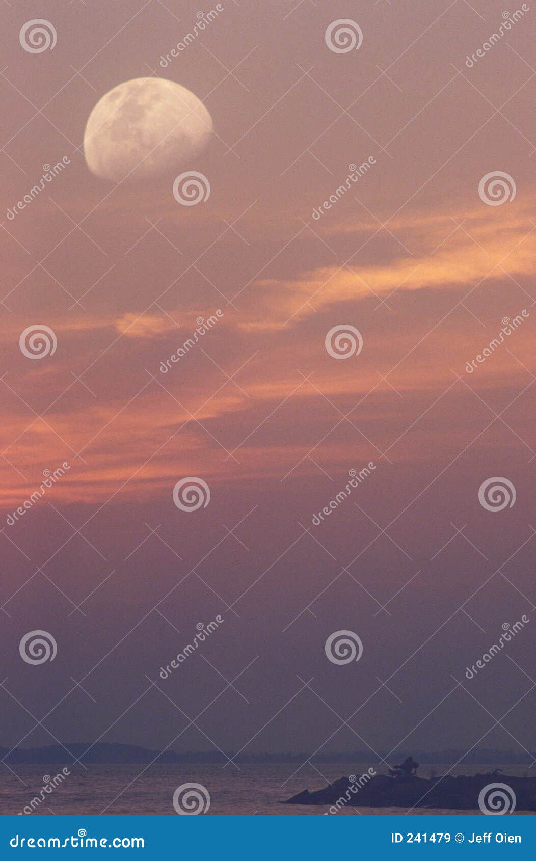 Dusk and Moon stock image. Image of moon, purple, orange - 241479