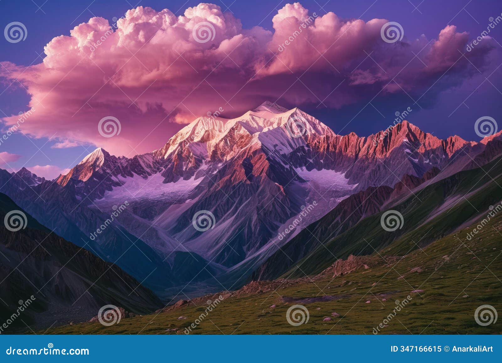 Dusk at Nanga Parbat with Dramatic Rupal Face Stock Illustration ...