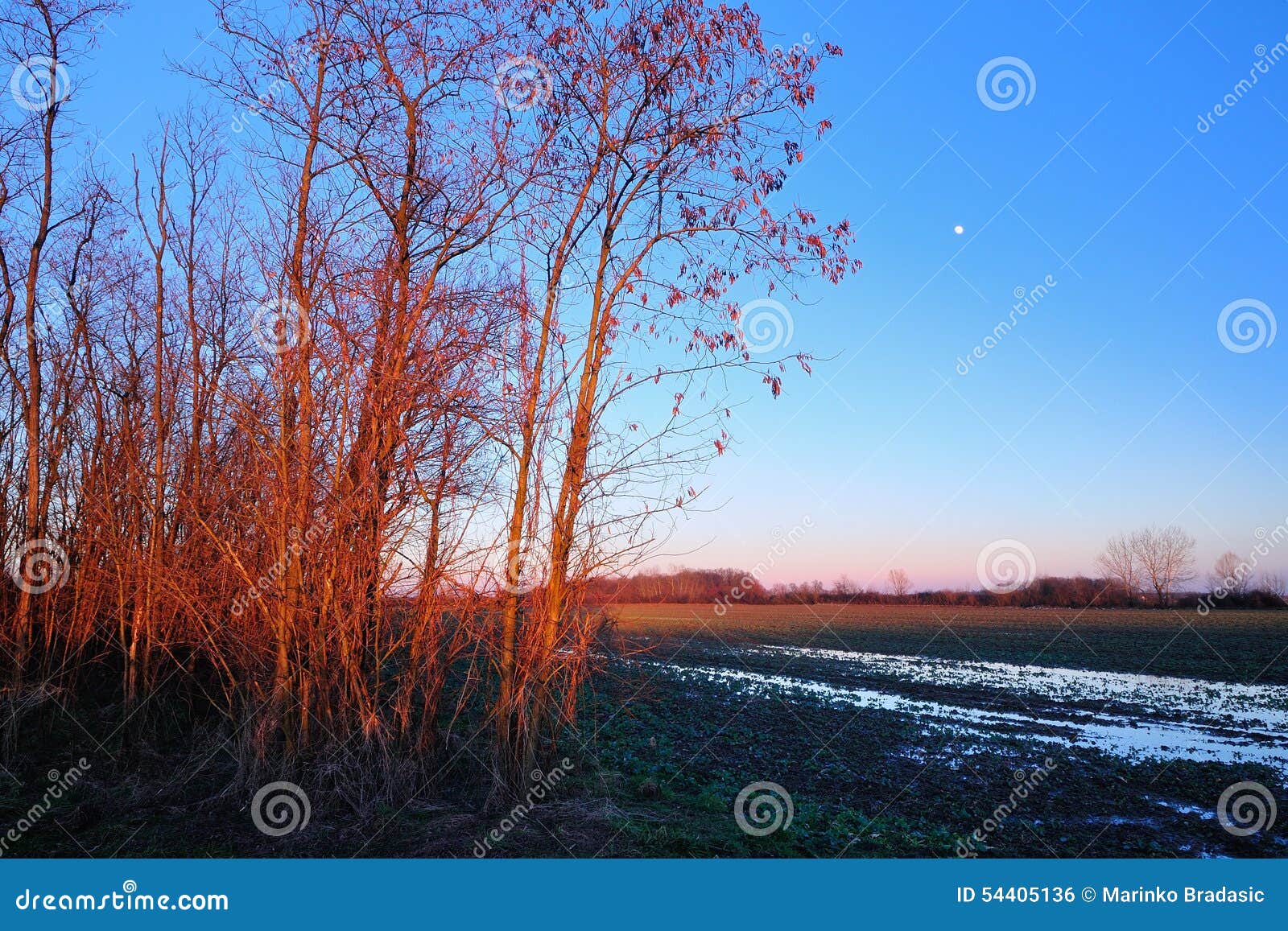 Dusk over the countryside stock photo. Image of agricultural - 54405136