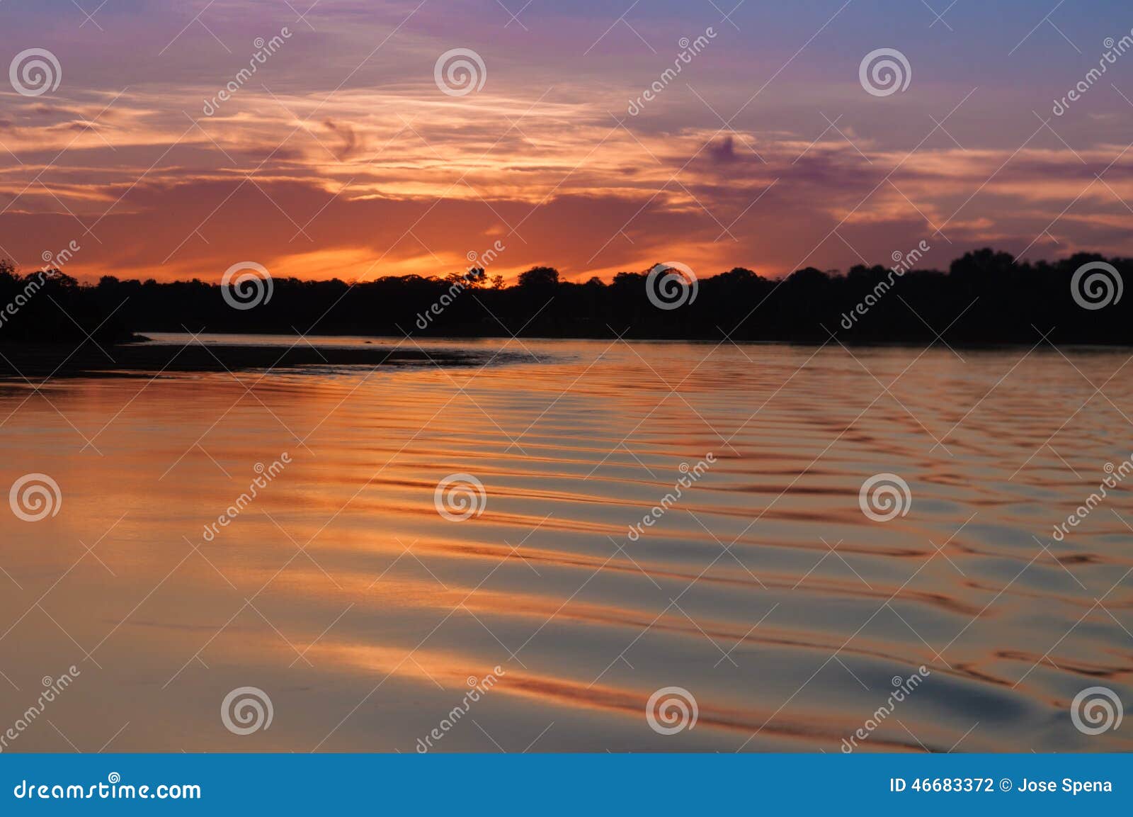 Dusk in the river stock photo. Image of landscape, amazonas - 46683372