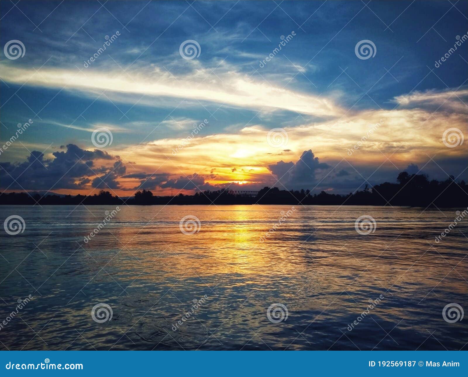 The Dusk River is a Calm Afternoon Stock Image - Image of dusk, beach ...
