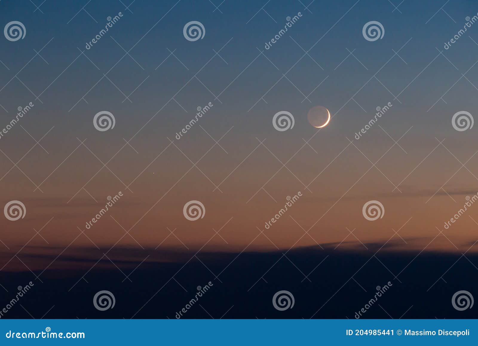 Dusk Sky Landscape and Moon Stock Image - Image of heaven, dreamy ...