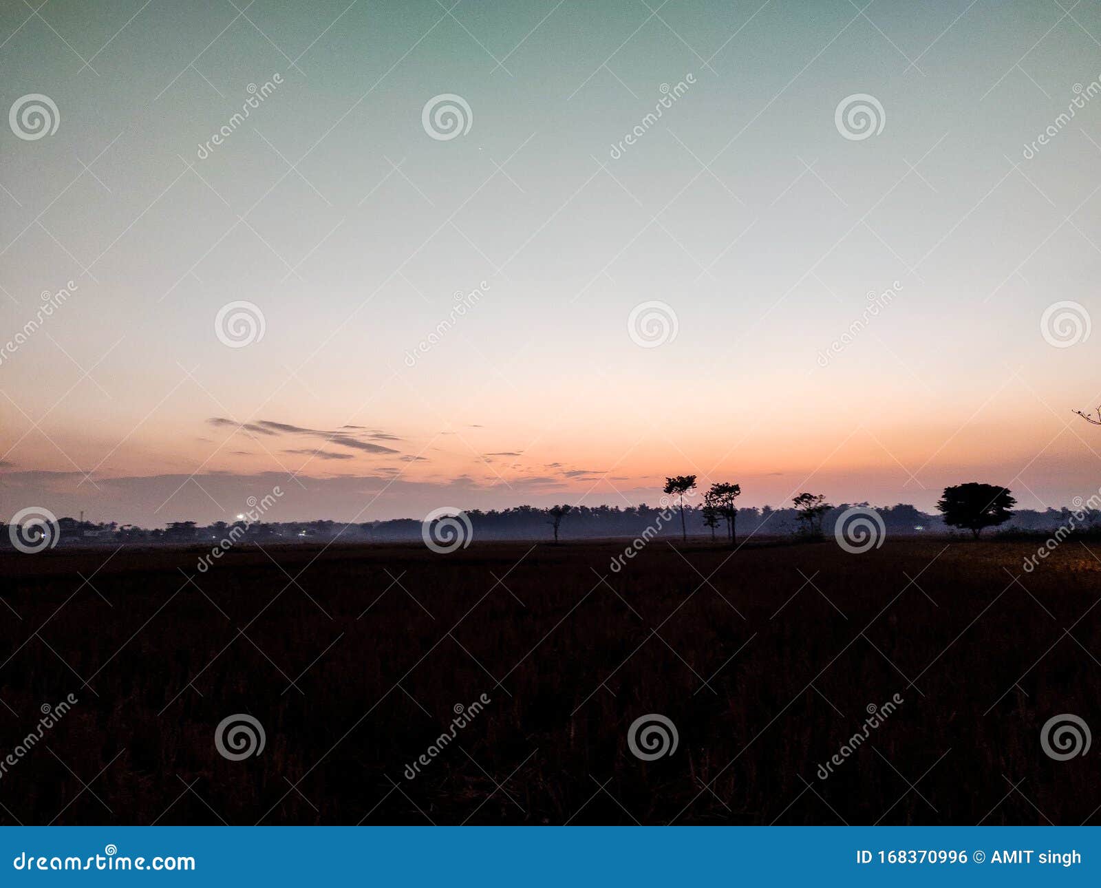 Dusk Time during Sun Set Sky Colour Turns into Red Colour Stock Photo ...
