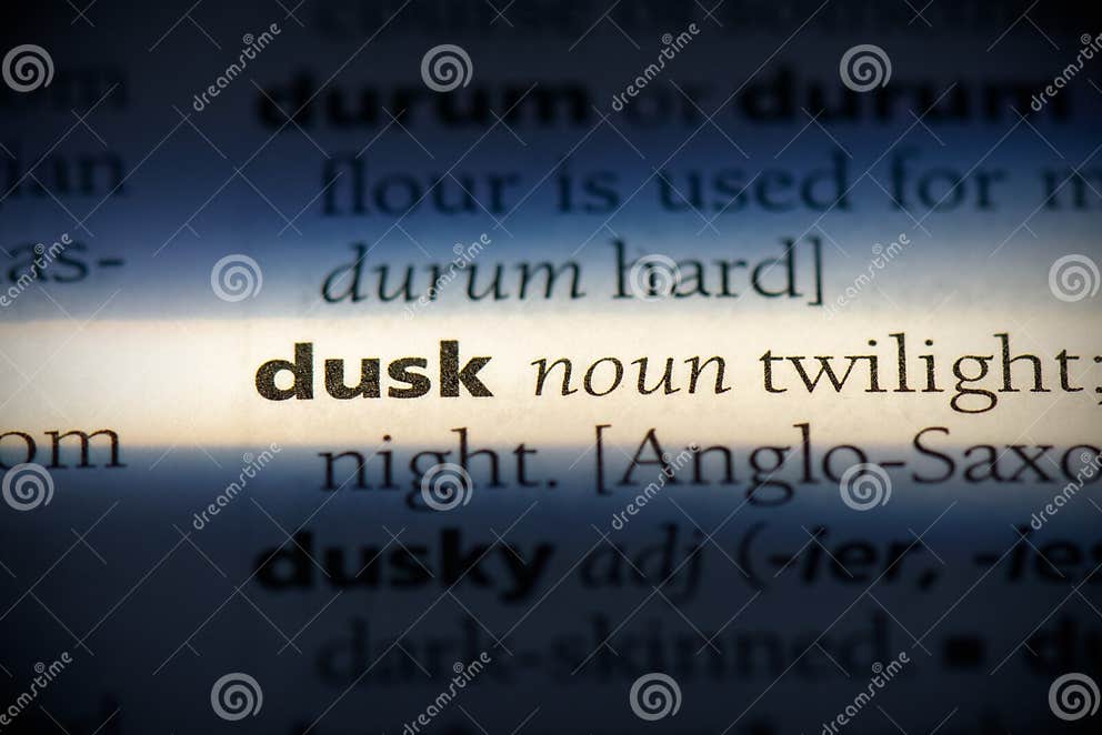 Dusk stock image. Image of reference, page, definition - 161578515