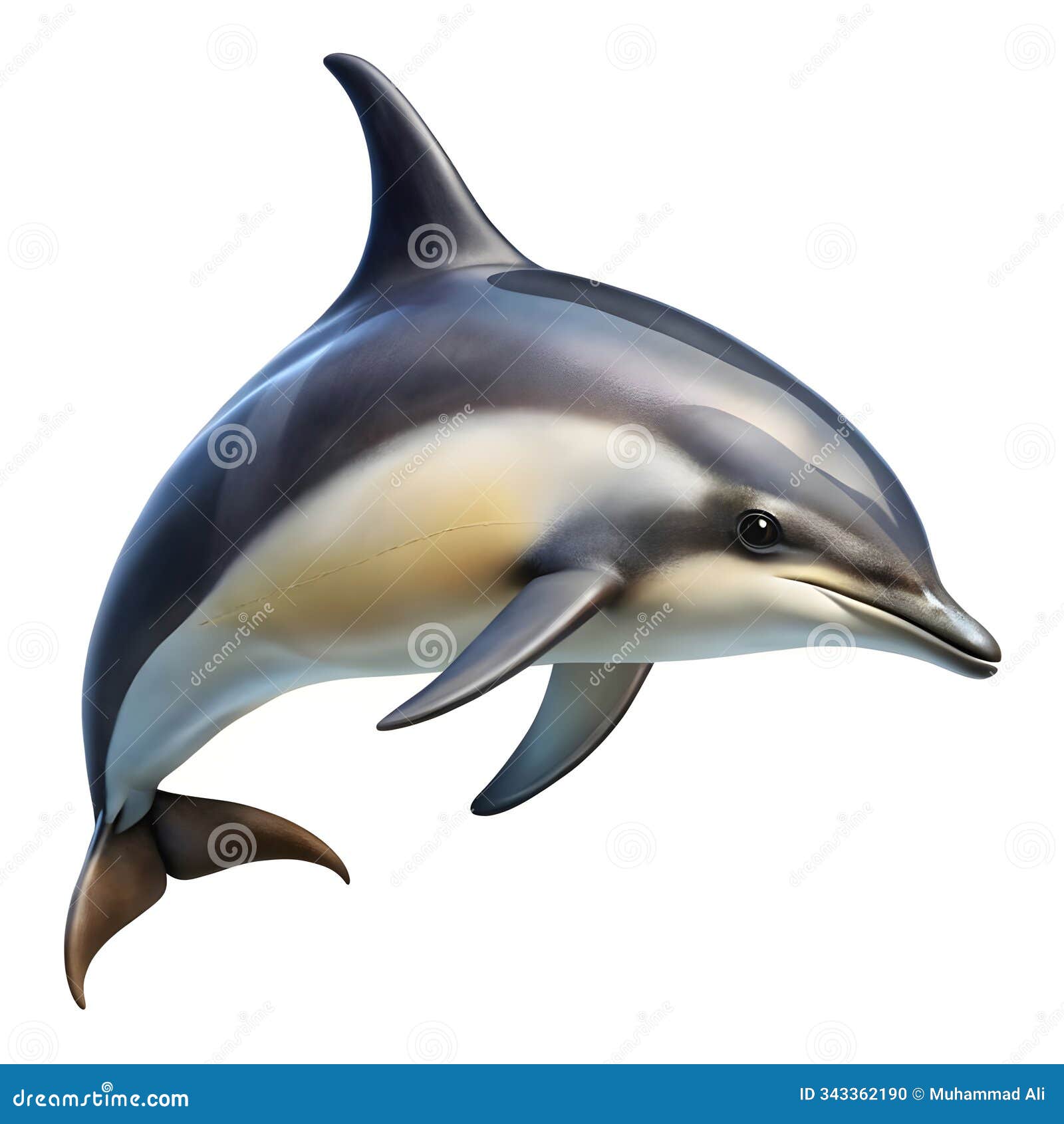 Dusky Dolphin Isolated on Transparent Background. Stock Illustration ...