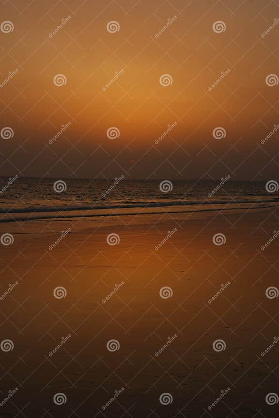 Dusky gold beach sunset stock photo. Image of twilight - 5529058