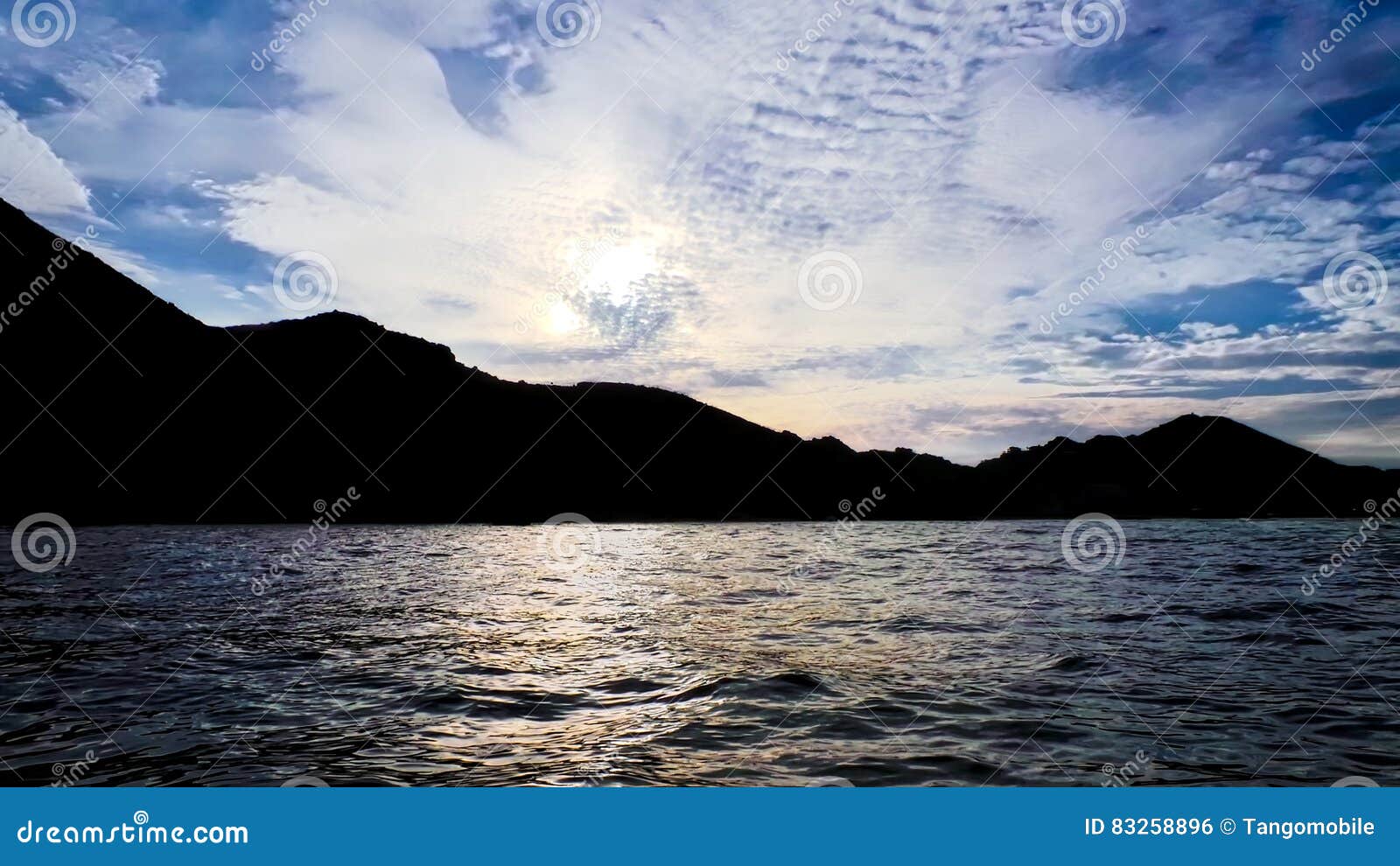Dusky Mountains and Light Sunset Stock Photo - Image of dawn, calm ...