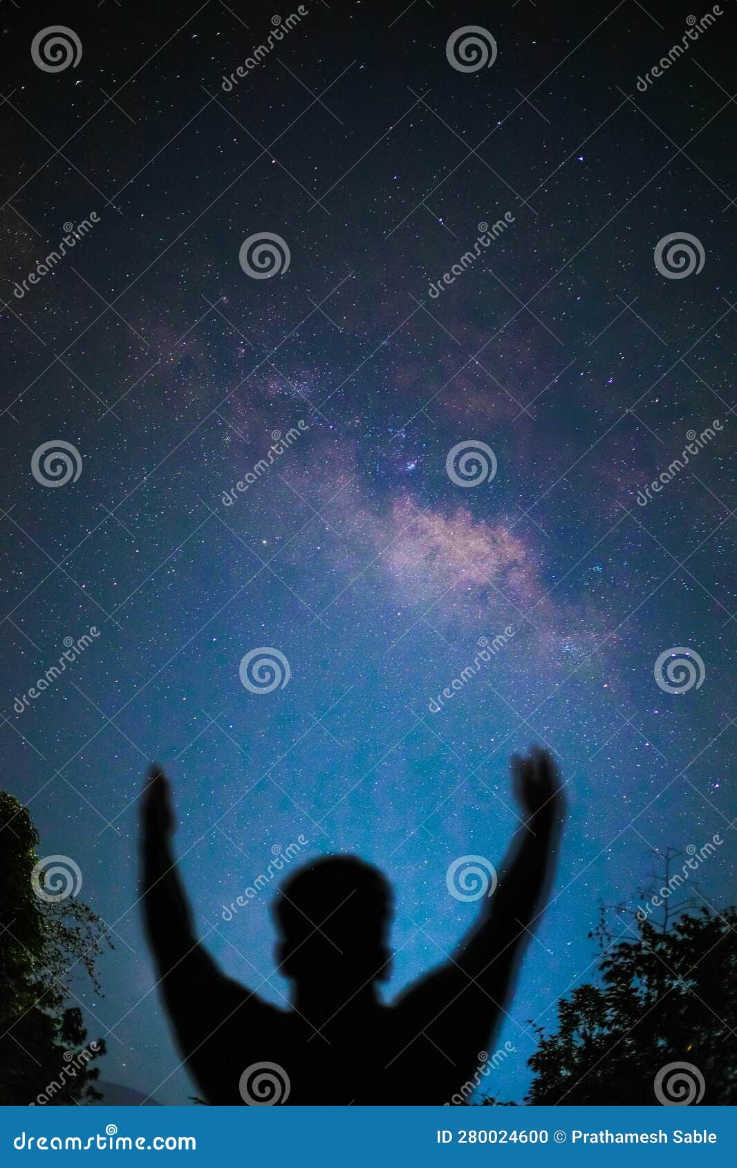 Dusky Stars Milkyway Captured Vertical Stock Photo - Image of dusky ...