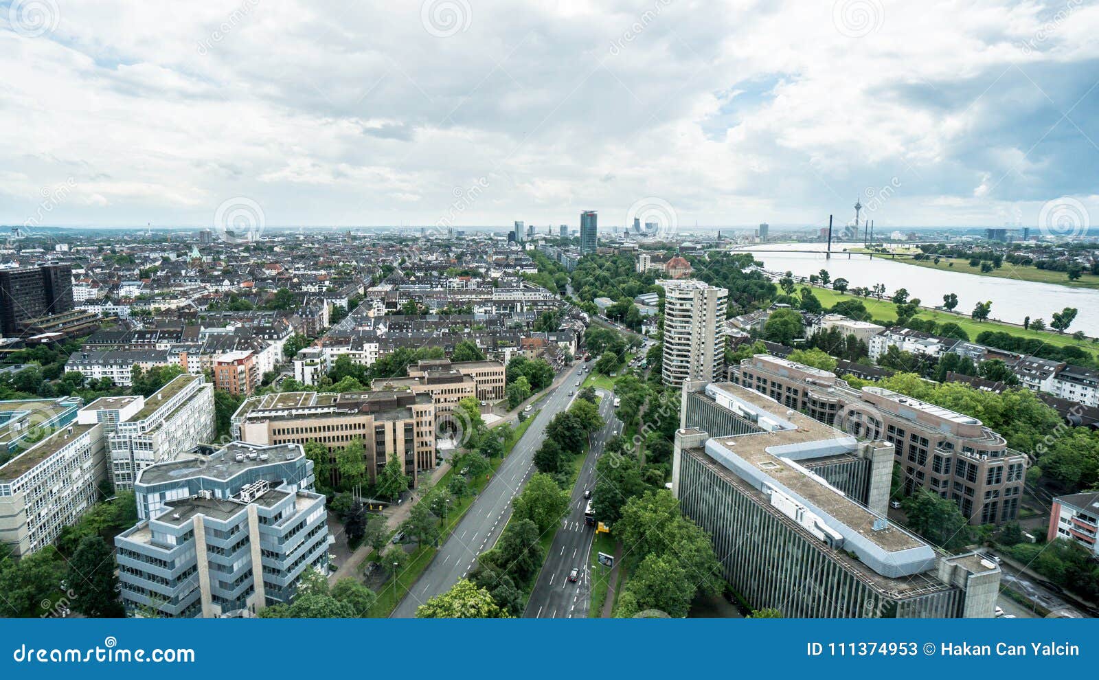 Skyline of Dusseldorf in Germany Panorama Editorial Stock Photo - Image ...