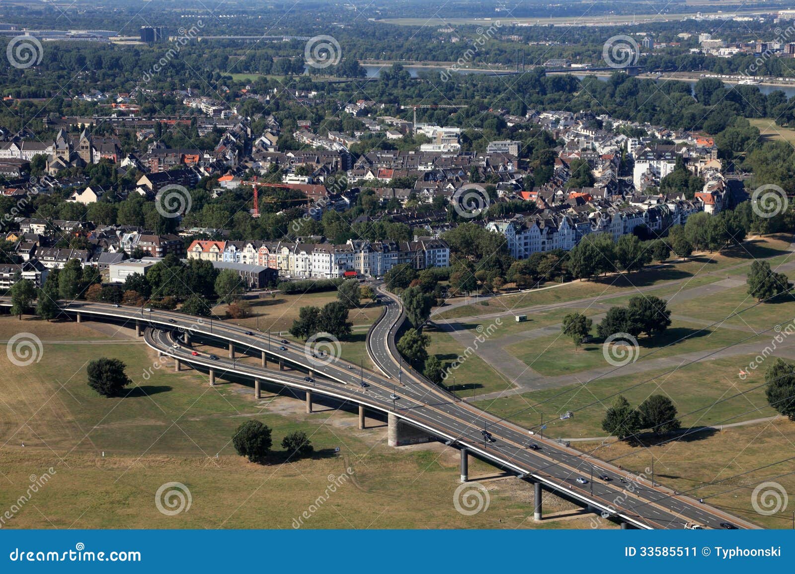 Dusseldorf Oberkassel, Germany Stock Image - Image of river, urban ...