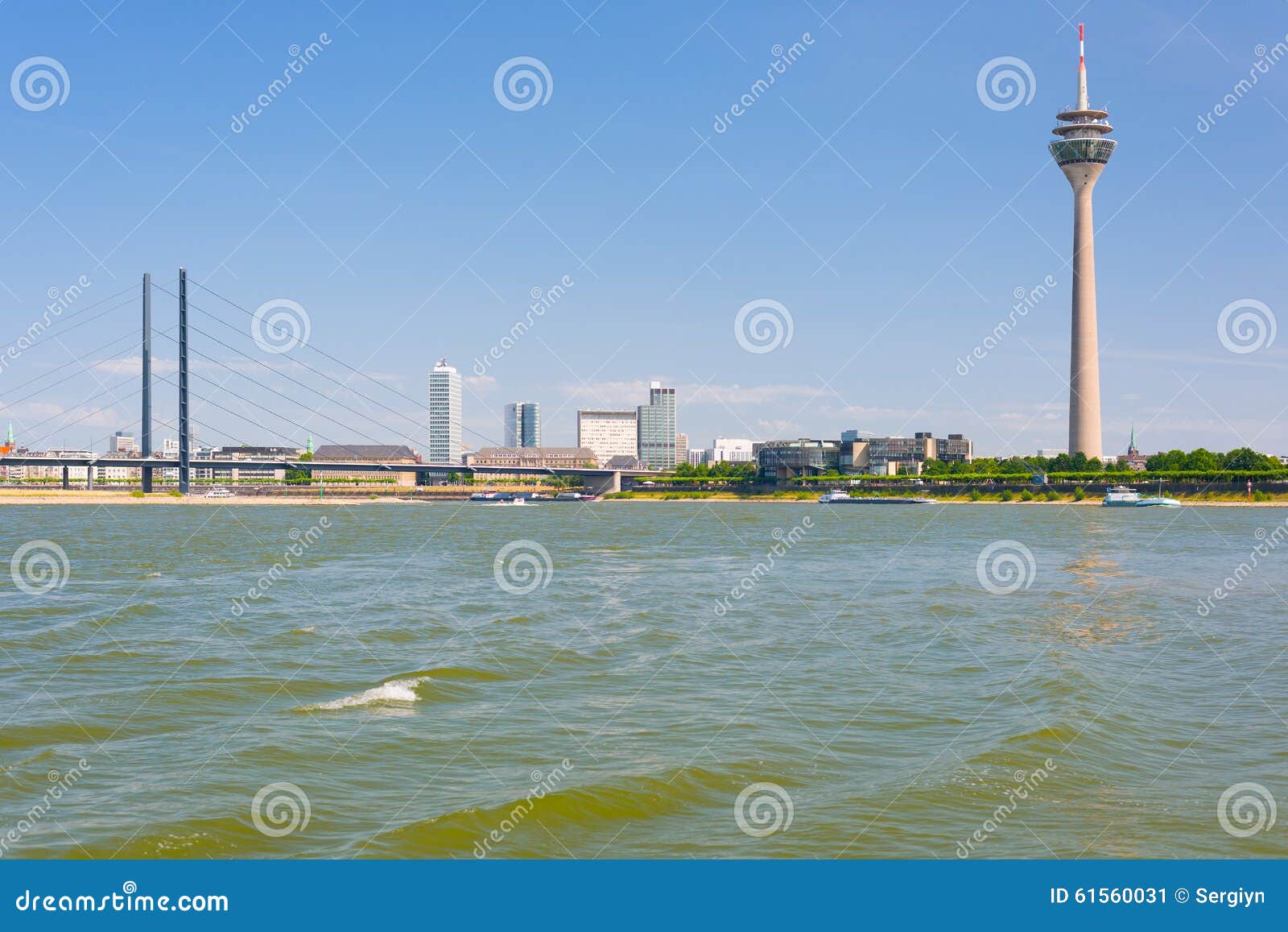 Dusseldorf and the Rhine River in a Summer Day Stock Image - Image of ...