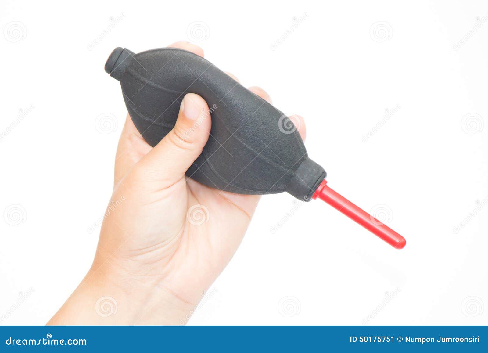 A Dust Air Blower and Hand Isolated Stock Image - Image of dust, flow ...