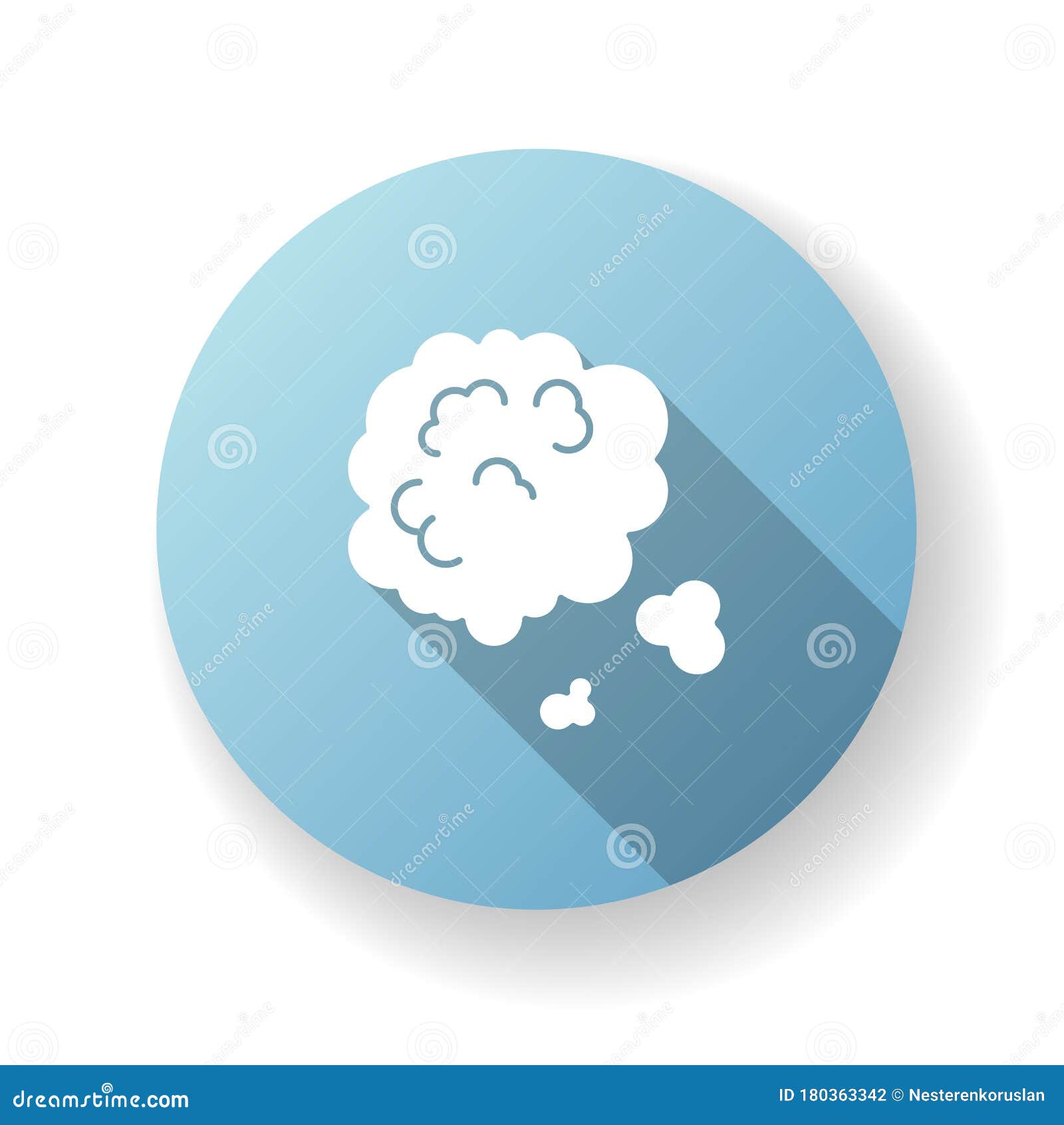Dust In Air Blue Flat Design Long Shadow Glyph Icon Stock Vector
