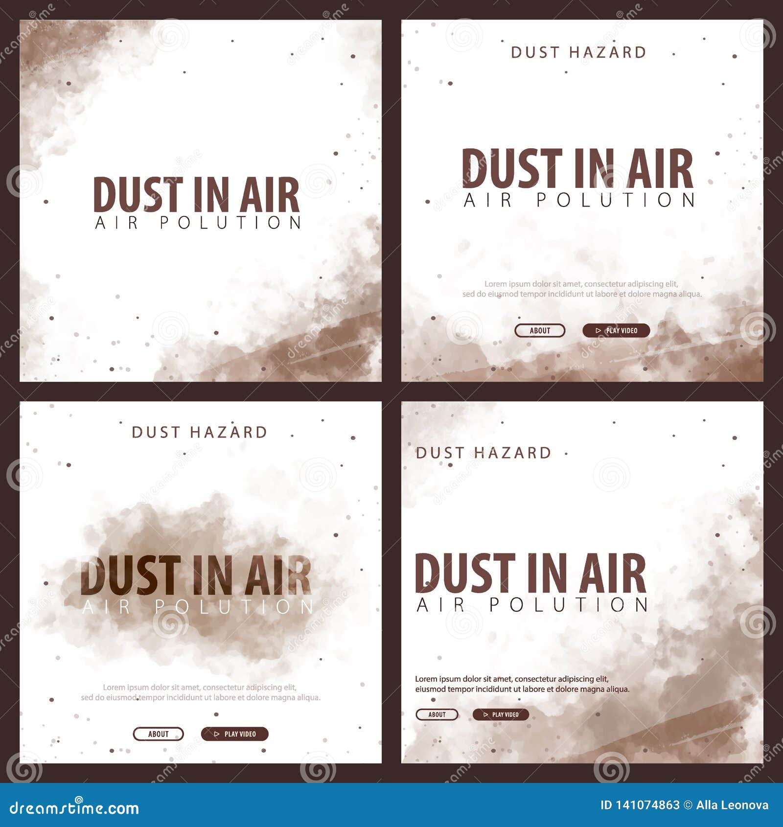 Dust in Air. Dust Hazard. Polluted Air. Vector Illustration. Stock ...