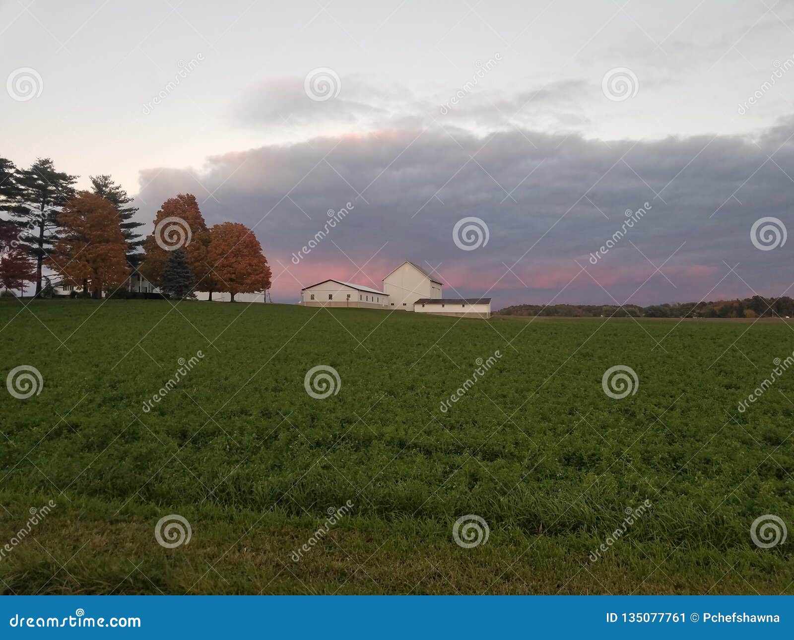 Fall Evening, Dusk Setting on an Amish Farm in Ohio Stock Image - Image ...