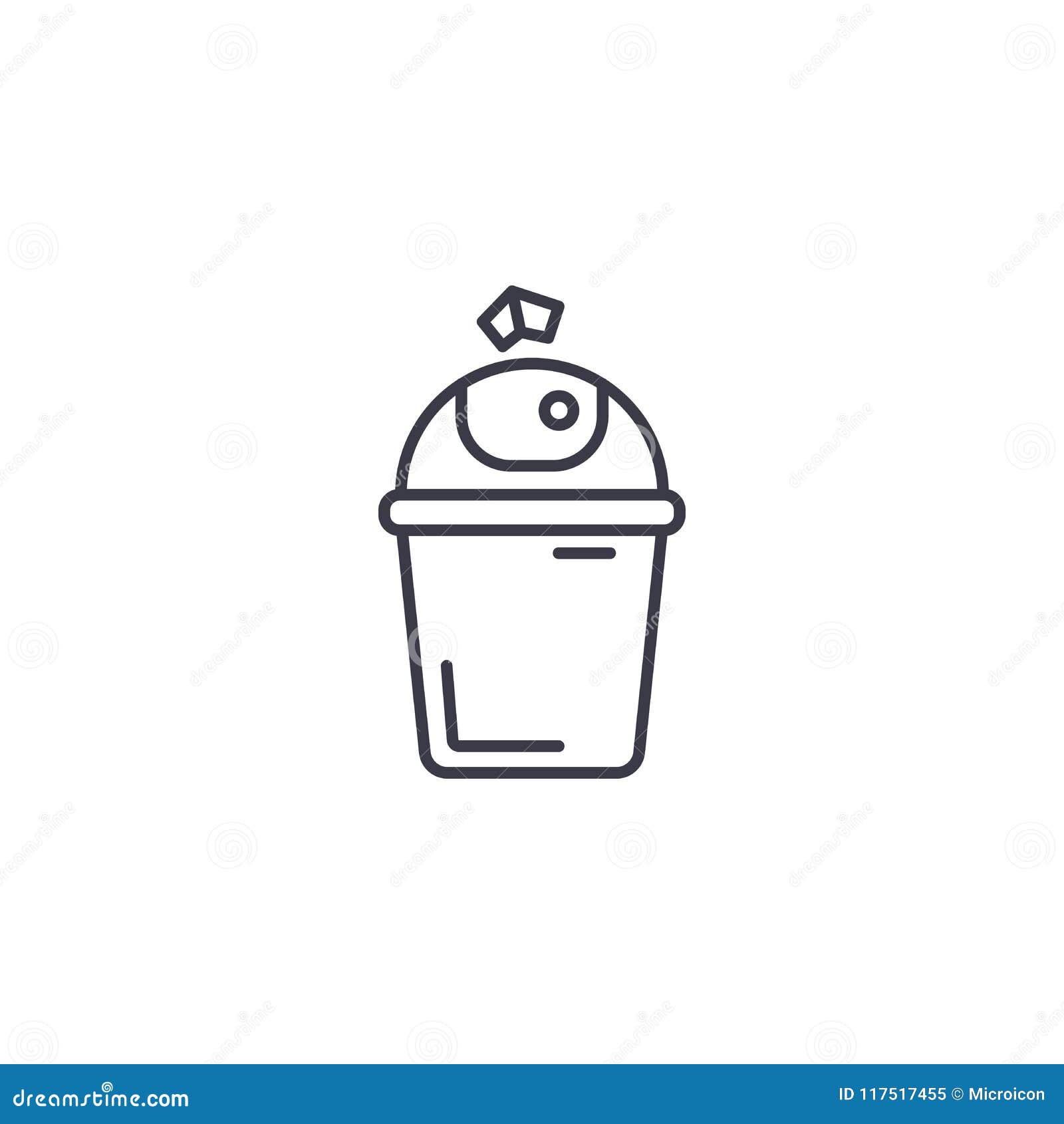 Dust-bin Linear Icon Concept. Dust-bin Line Vector Sign, Symbol ...