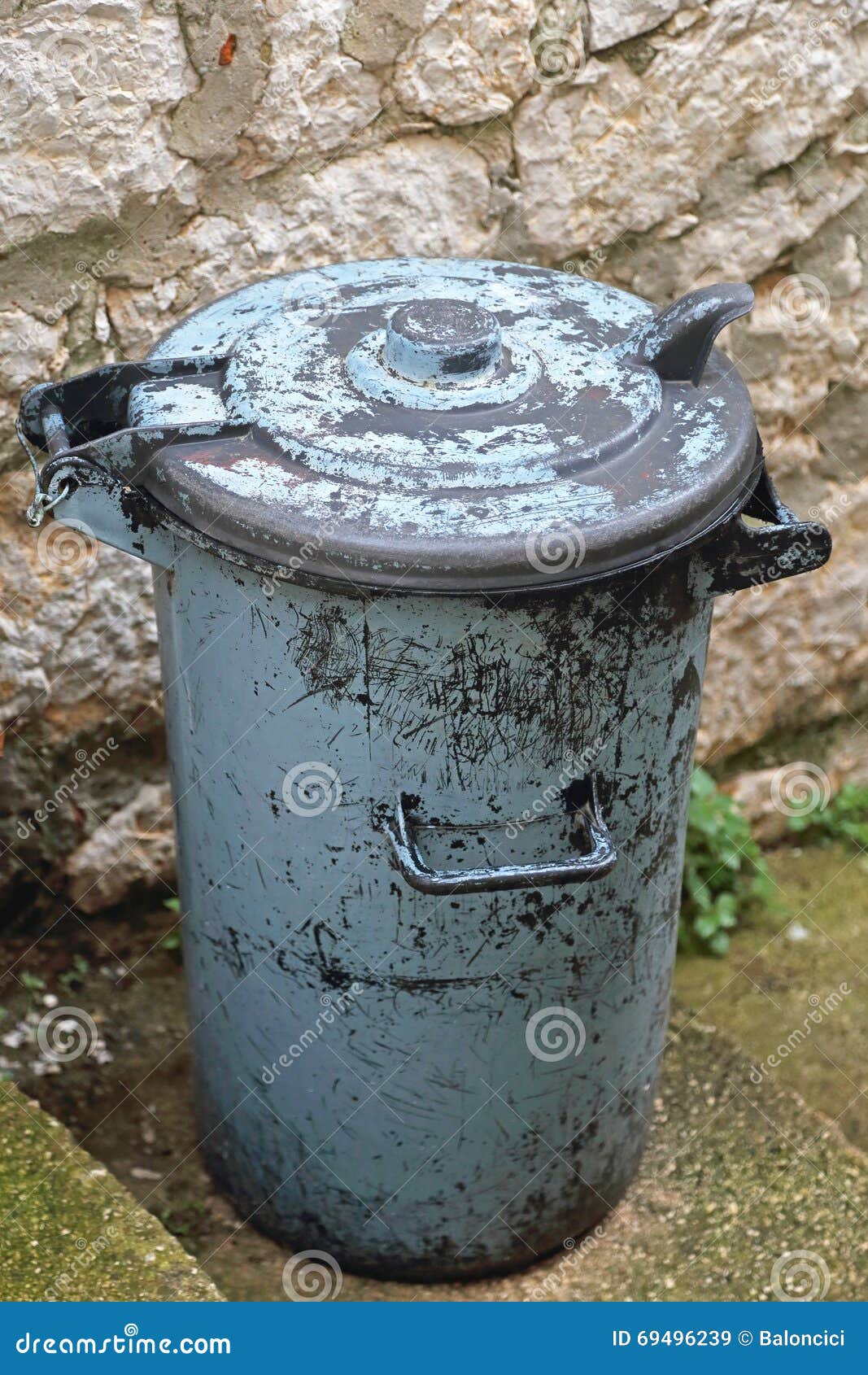 Dust Bin stock image. Image of garbage, metal, vintage - 69496239