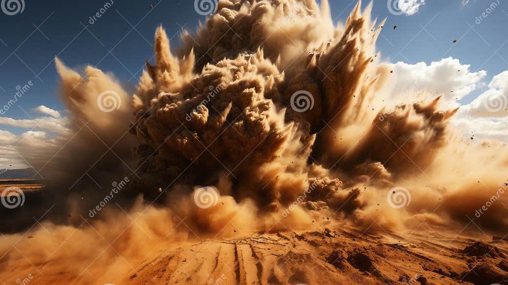 Dust Cloud after the Explosion. Generative AI. Stock Photo - Image of ...