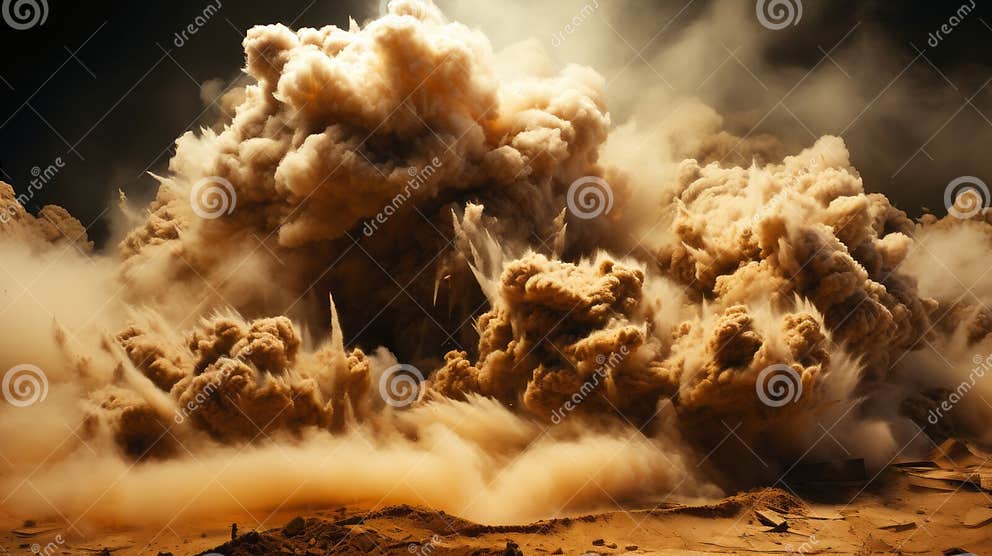 Dust Cloud after the Explosion. Generative AI. Stock Illustration ...