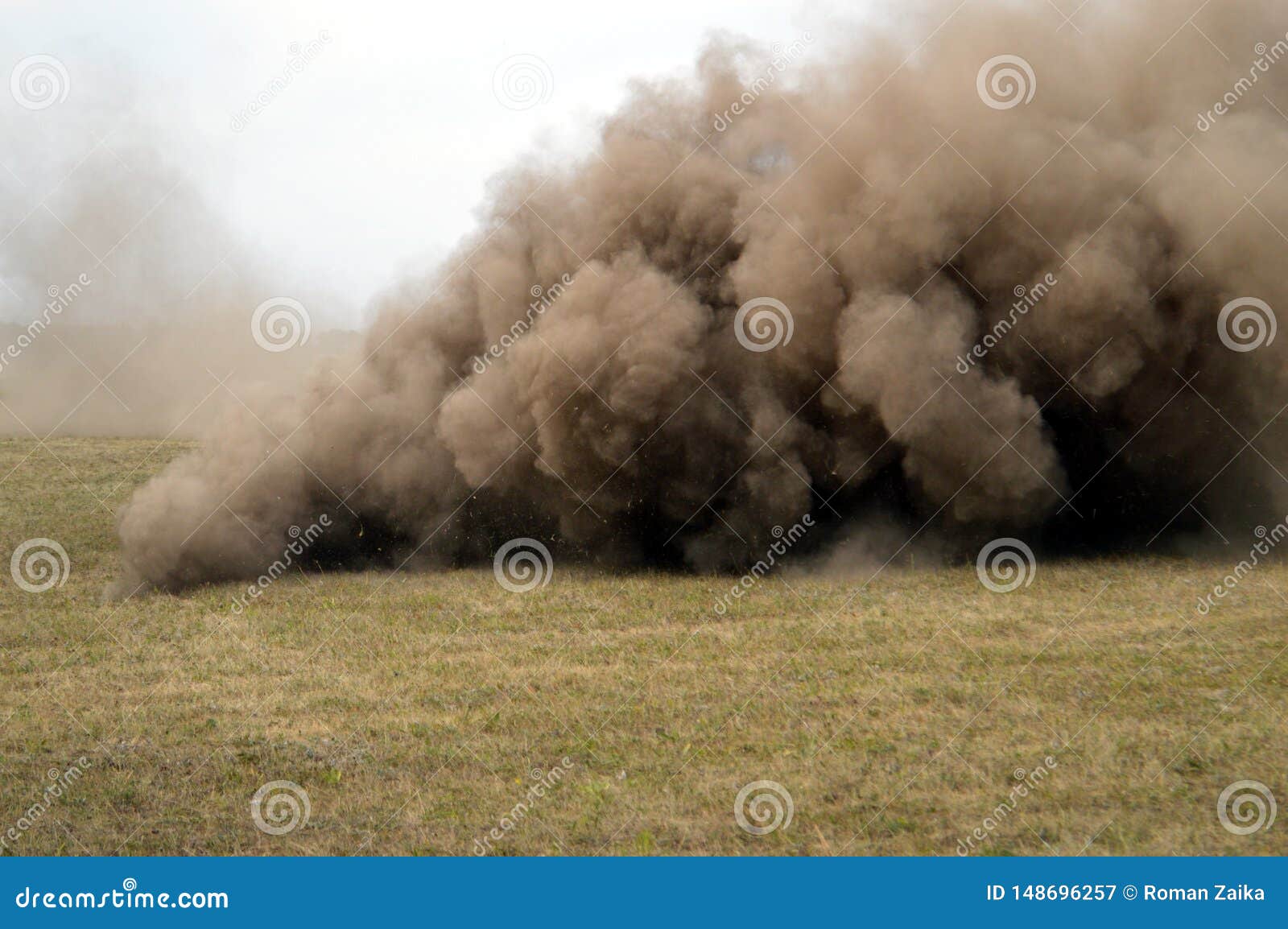 A Dust Cloud Forms Tornado on a Farm Field Stock Image - Image of ...