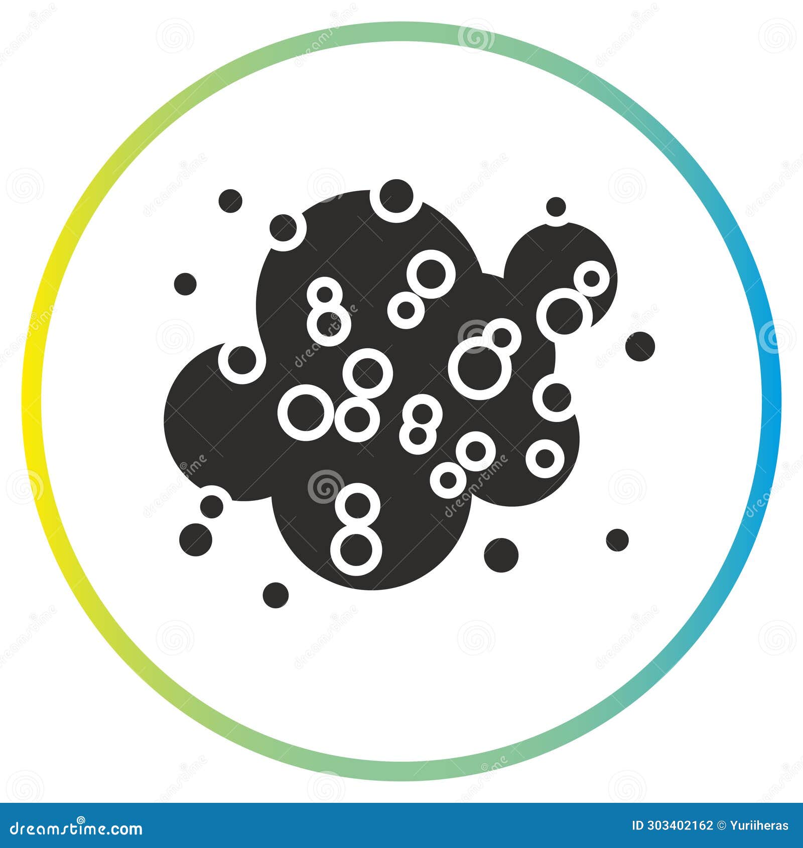 Dust Cloud Icon, Sand in Pollution Air, Thin Line Symbol on White ...