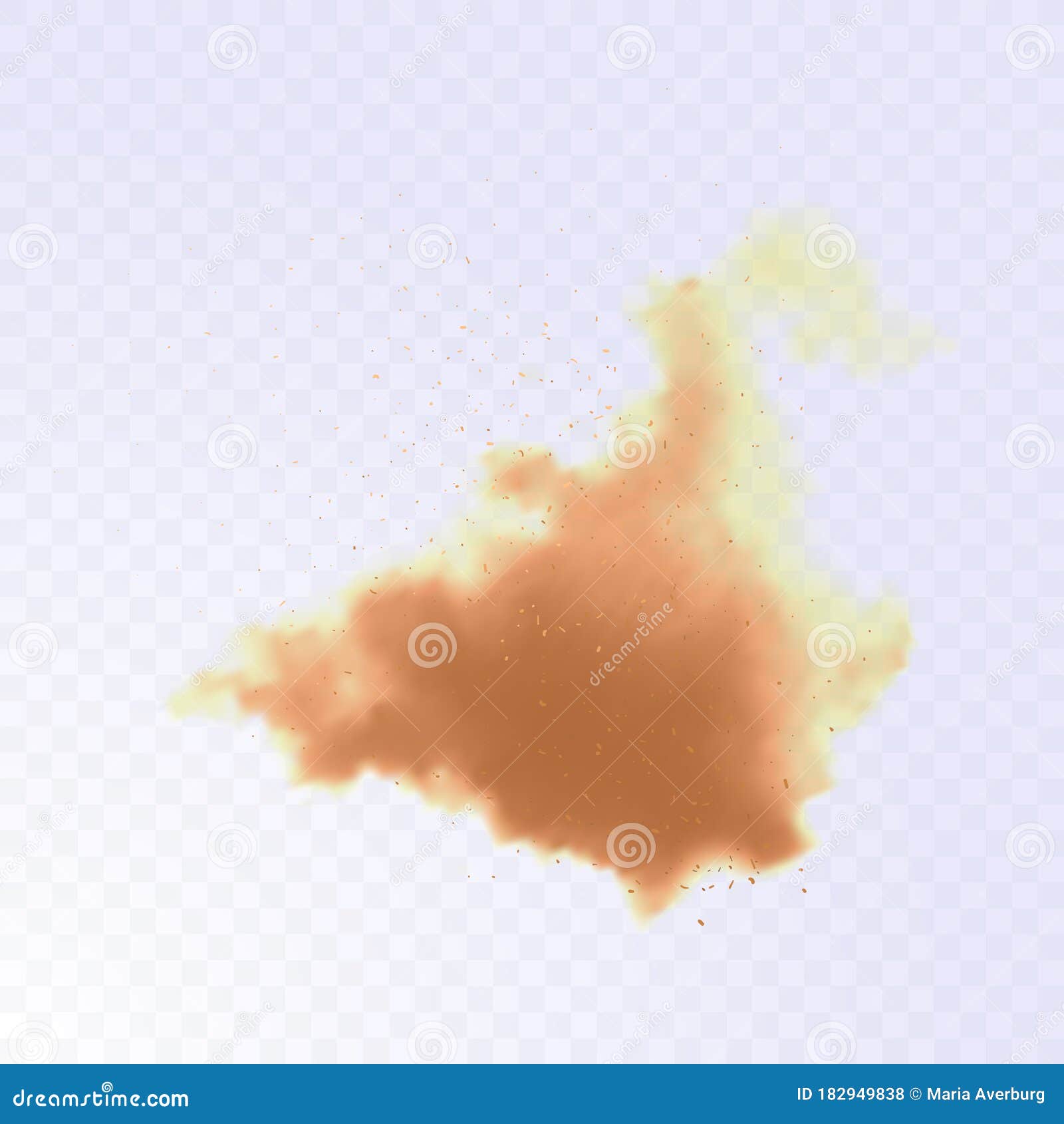 Dust Cloud with Particles. Realistic Vector Illustration on Transparent ...
