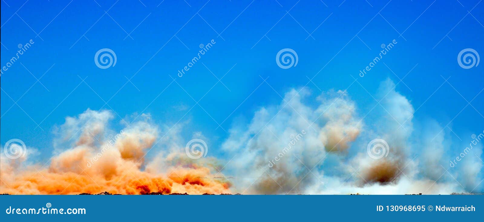 Dust Clouds after the Blast in the Desert Stock Image - Image of ...