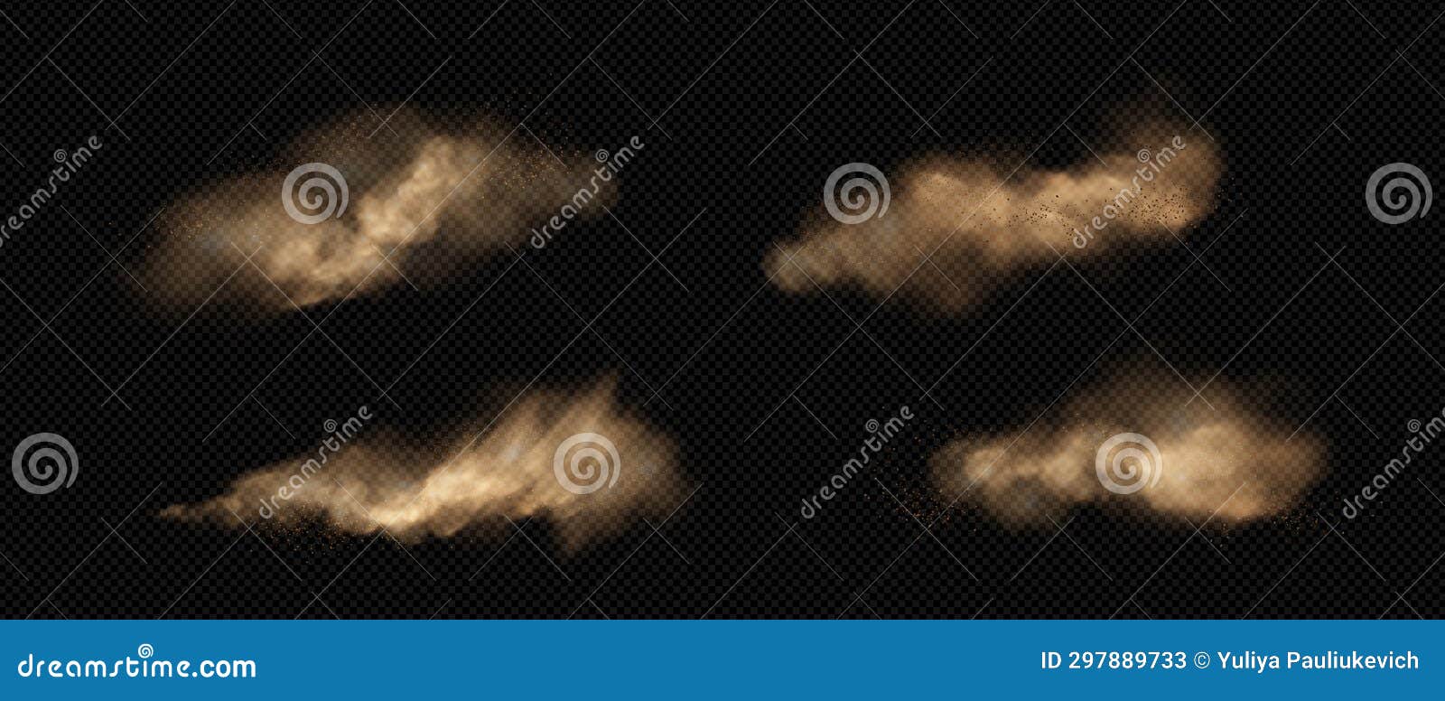 Dust Clouds Set Isolated on Transparent Background Stock Vector - Illustration of storm, dusty ...
